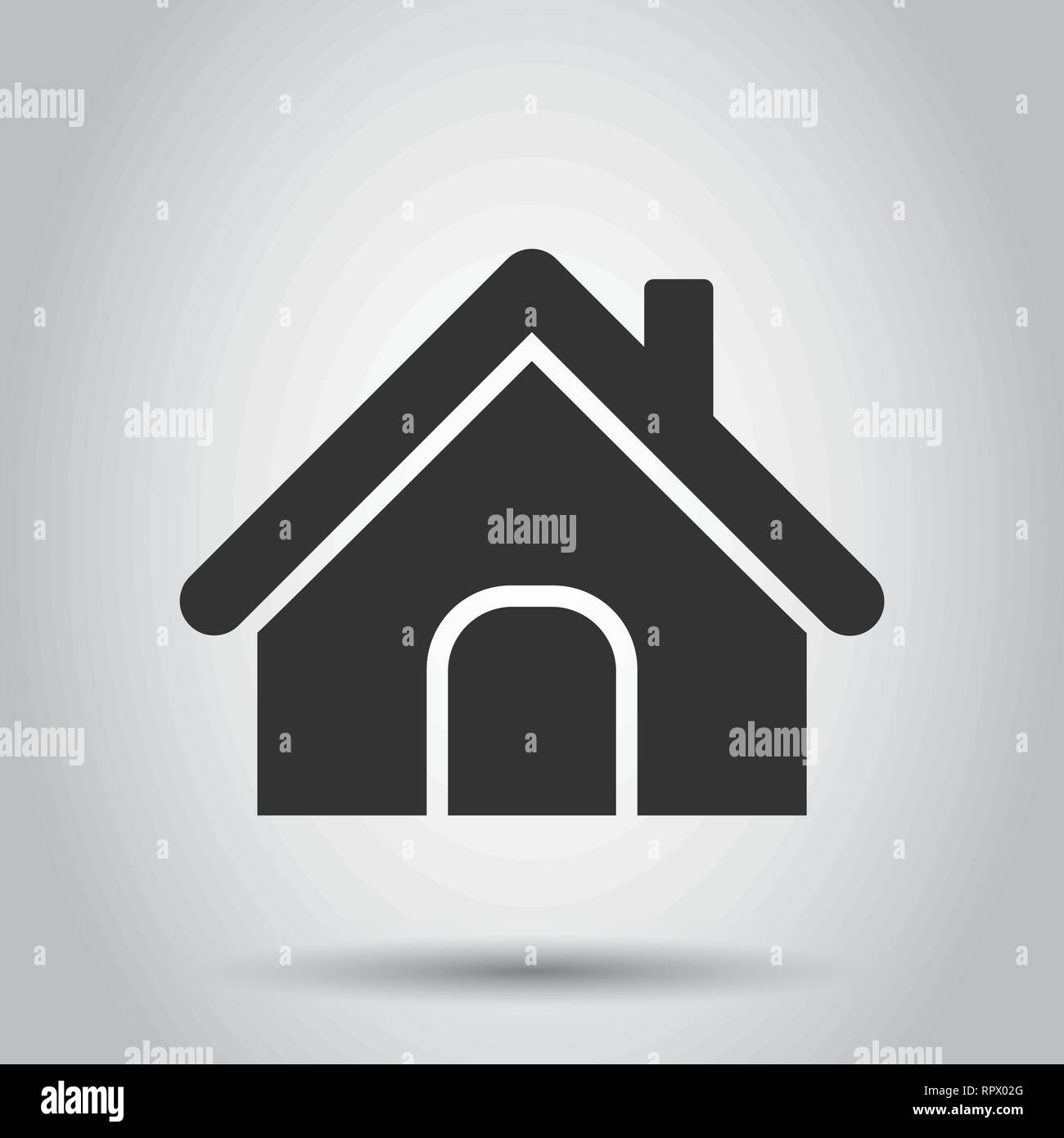 House building icon in flat style. Home apartment vector illustration ...