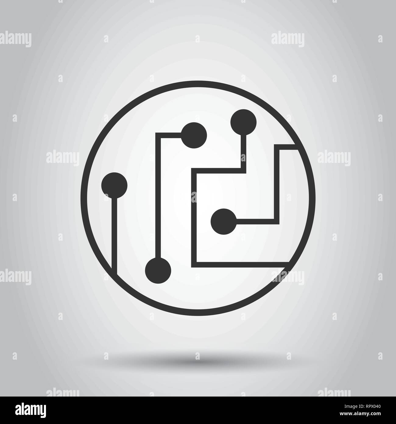 Circuit board icon in flat style. Technology microchip vector ...