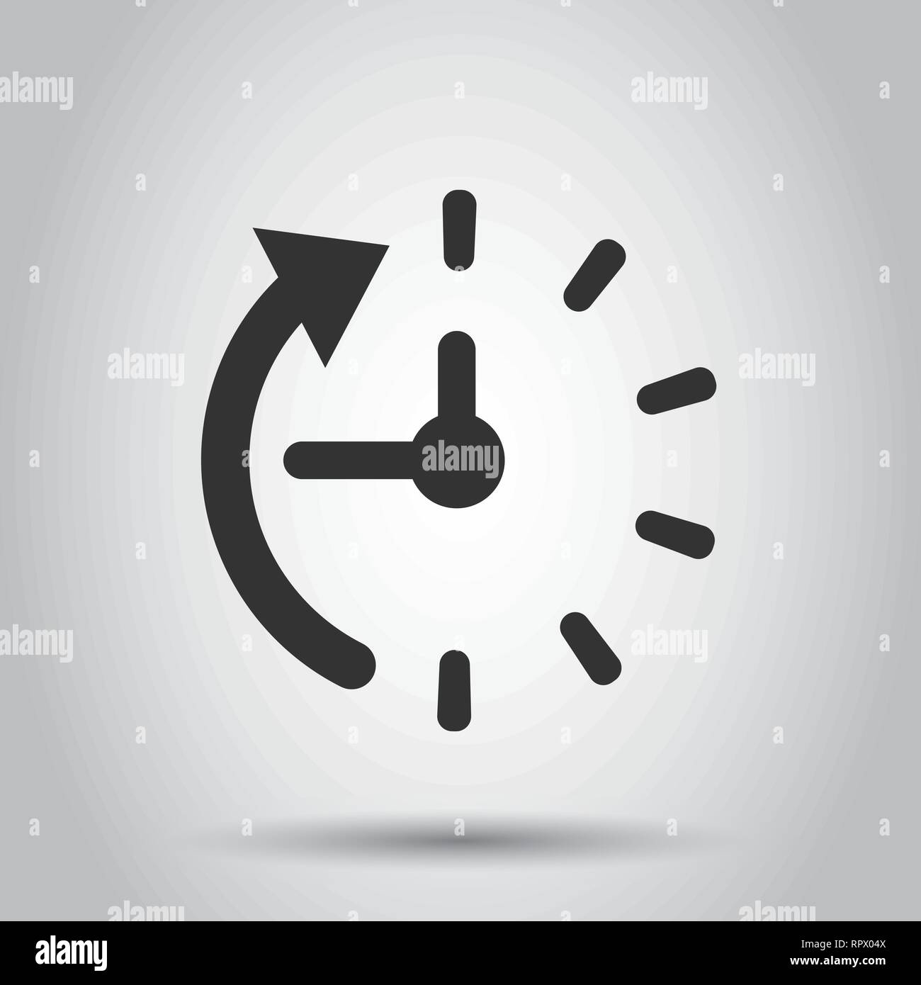 Clock countdown icon in flat style. Time chronometer vector ...