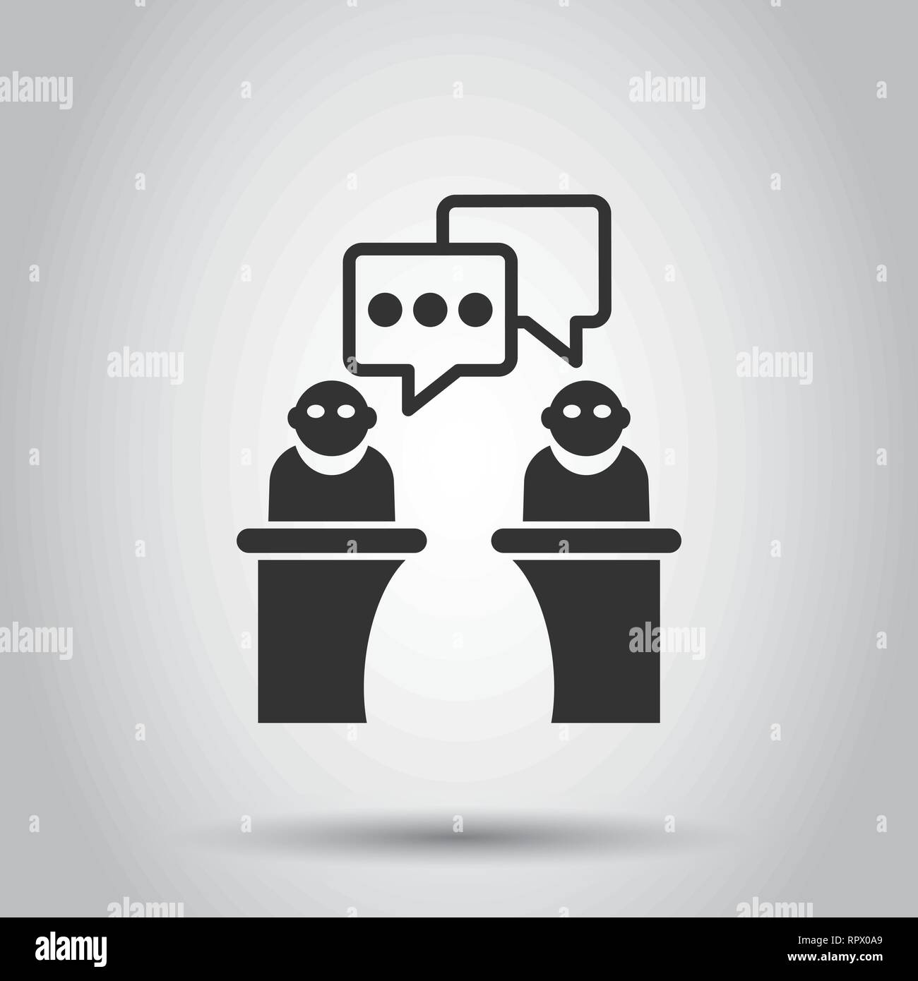 Politic debate icon in flat style. Presidential debates vector ...