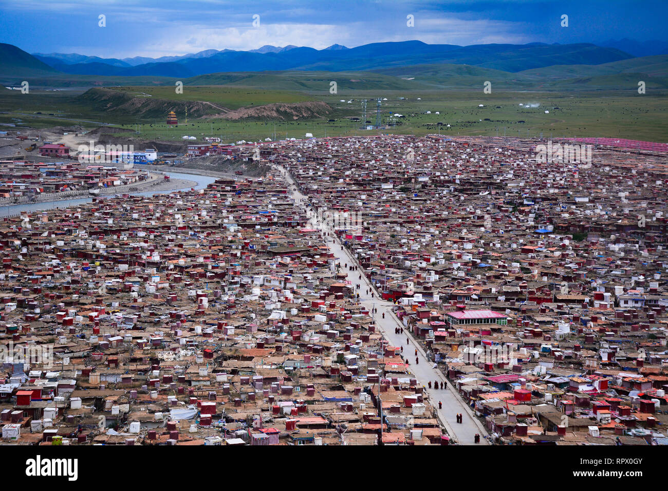 Yarchen Gar Monastery in Garze Tibetan, Sichuan, China. Yarchen Gar is ...