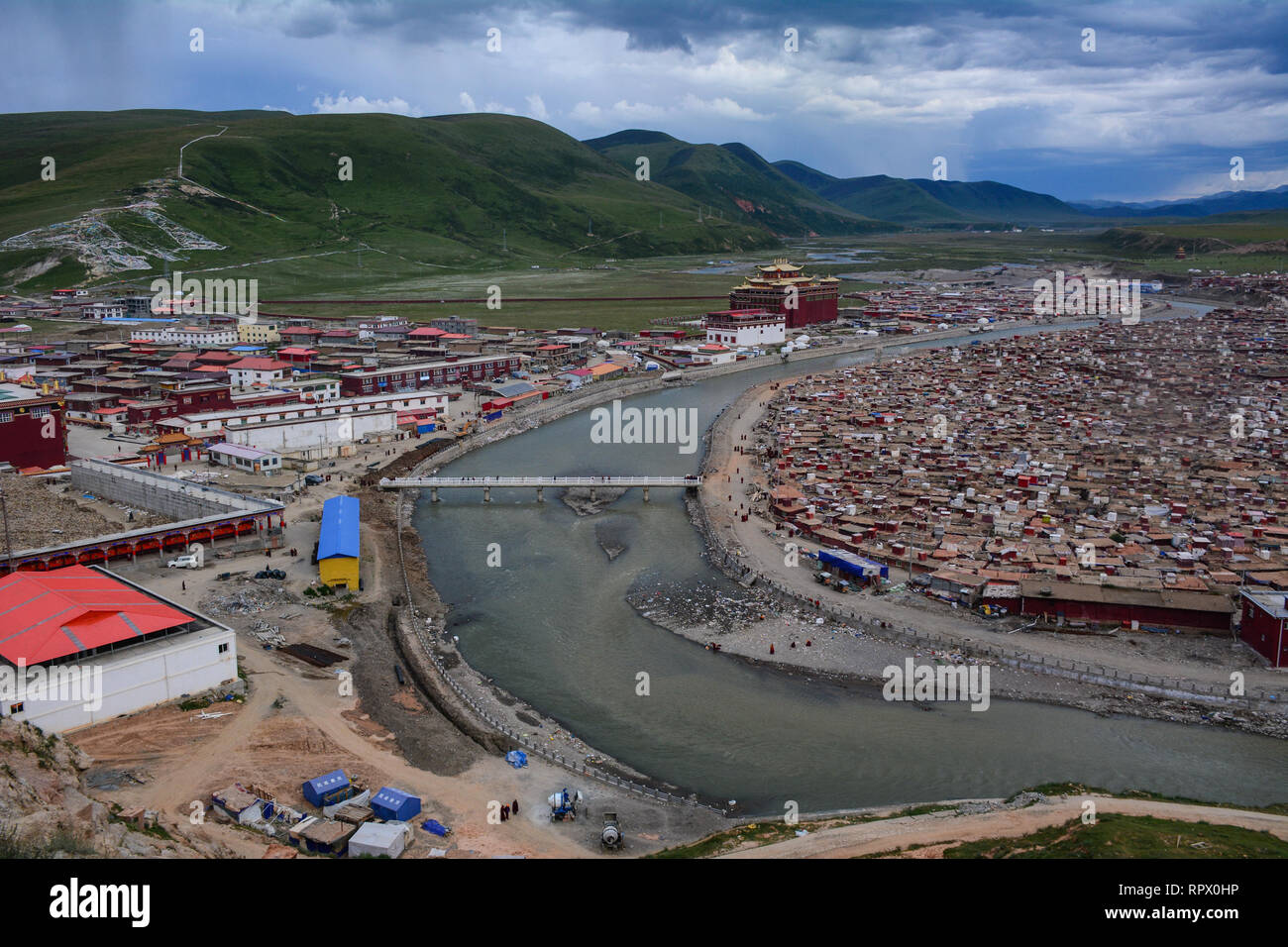 Yarchen Gar Monastery in Garze Tibetan, Sichuan, China. Yarchen Gar is ...