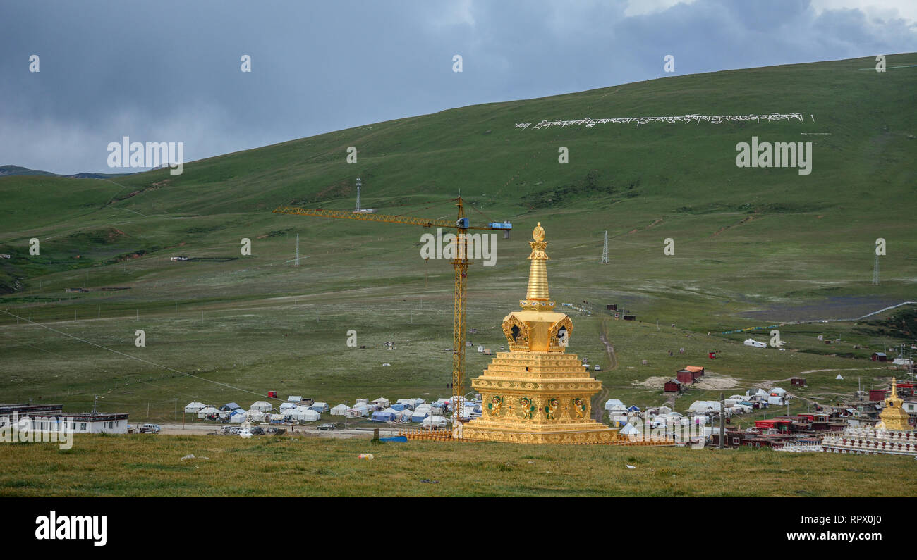 Sichuan, China - Aug 18, 2016. Yarchen Gar Monastery in Garze Tibetan ...