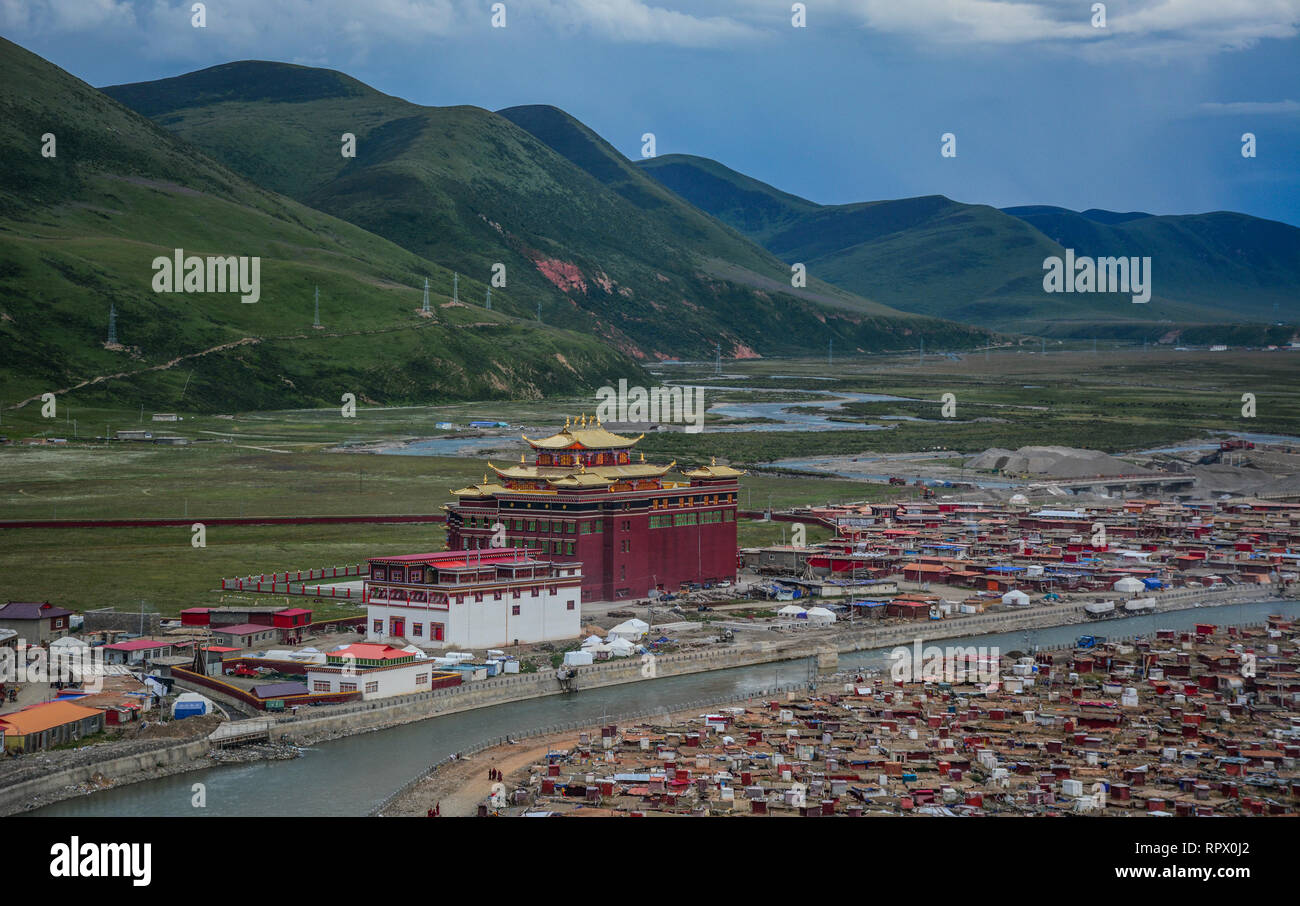 Yarchen Gar Monastery in Garze Tibetan, Sichuan, China. Yarchen Gar is ...
