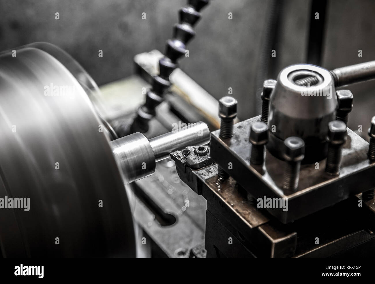 Industry lathe machine work Stock Photo - Alamy