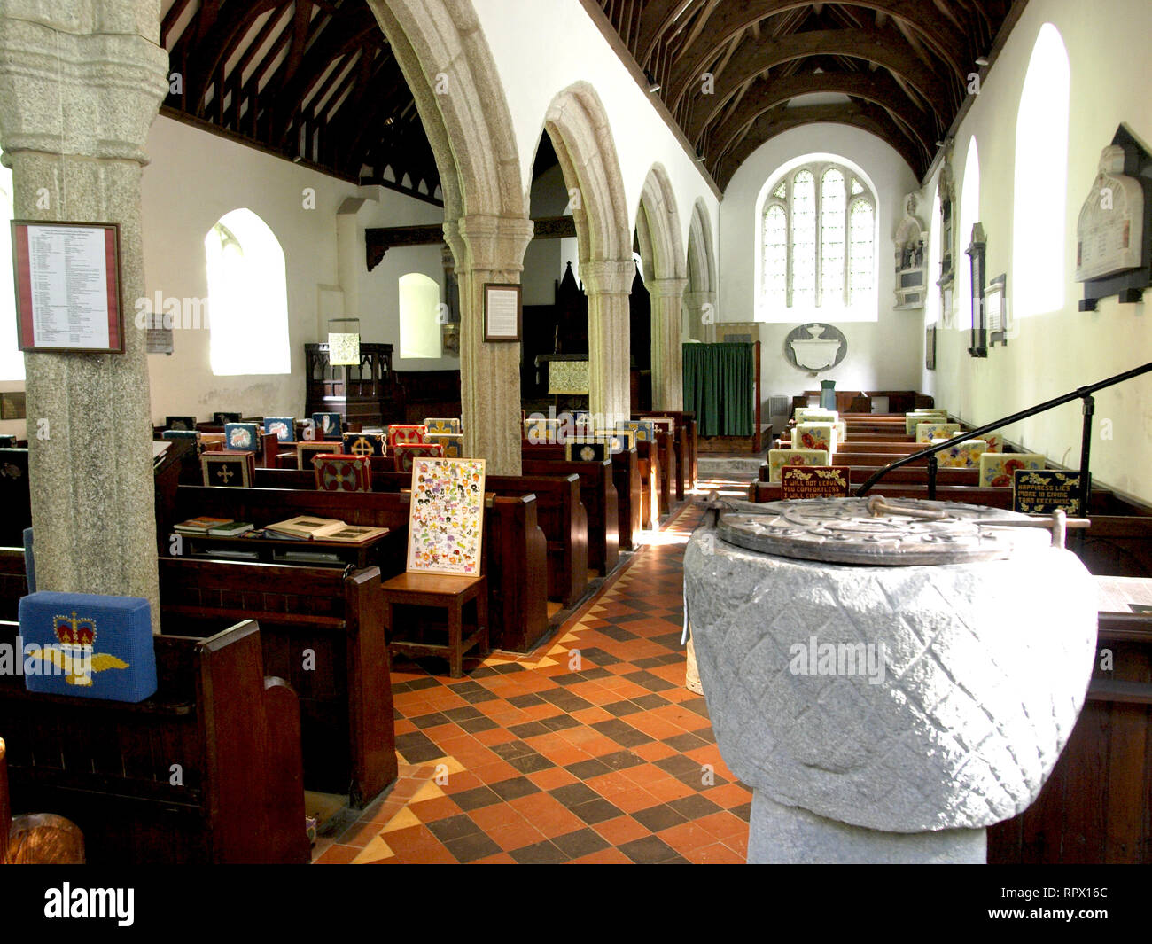 Interior of Minster Church, Boscastle, Cornwall, UK Stock Photo - Alamy