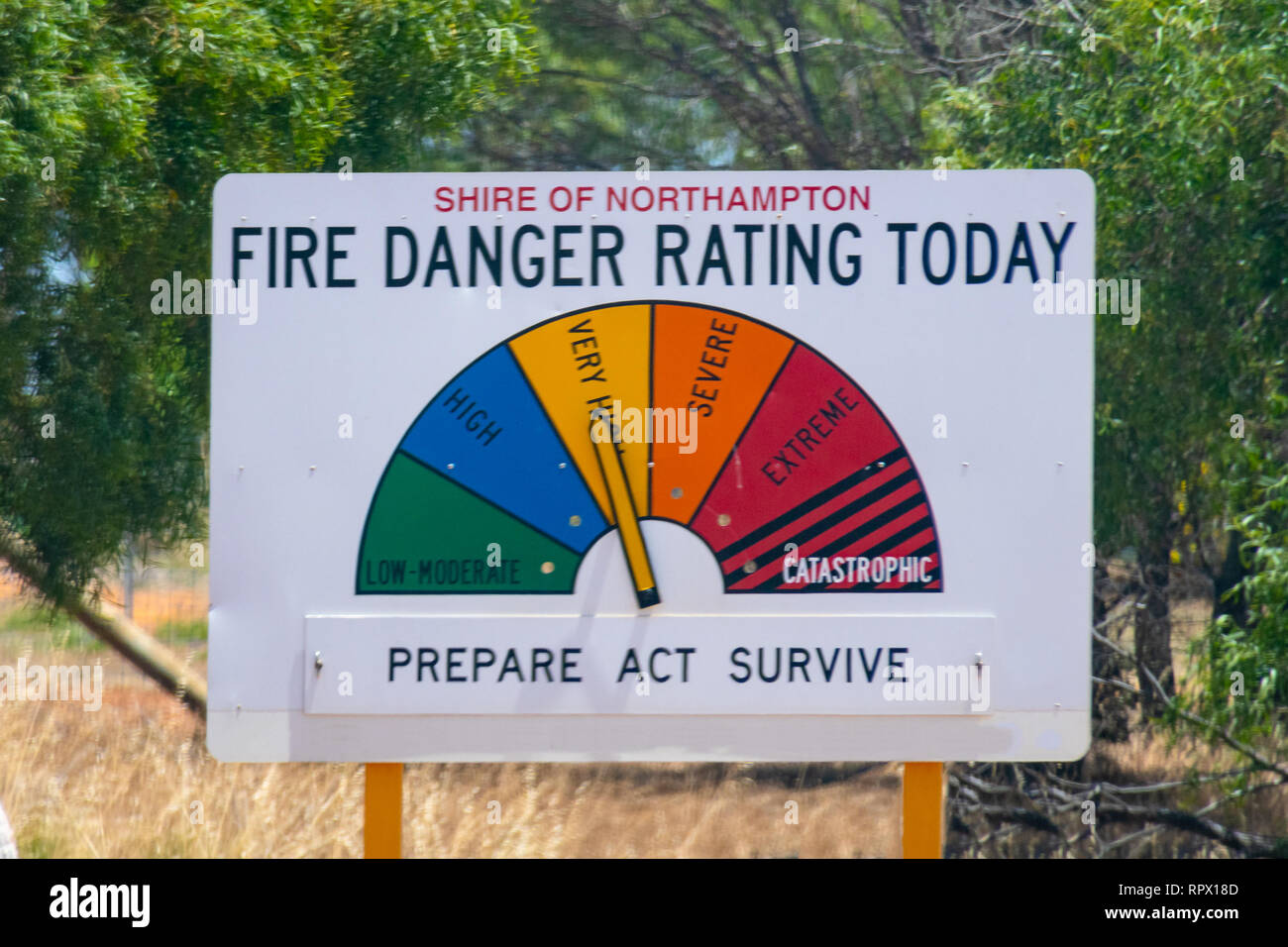 Fire danger rating sign hi-res stock photography and images - Alamy