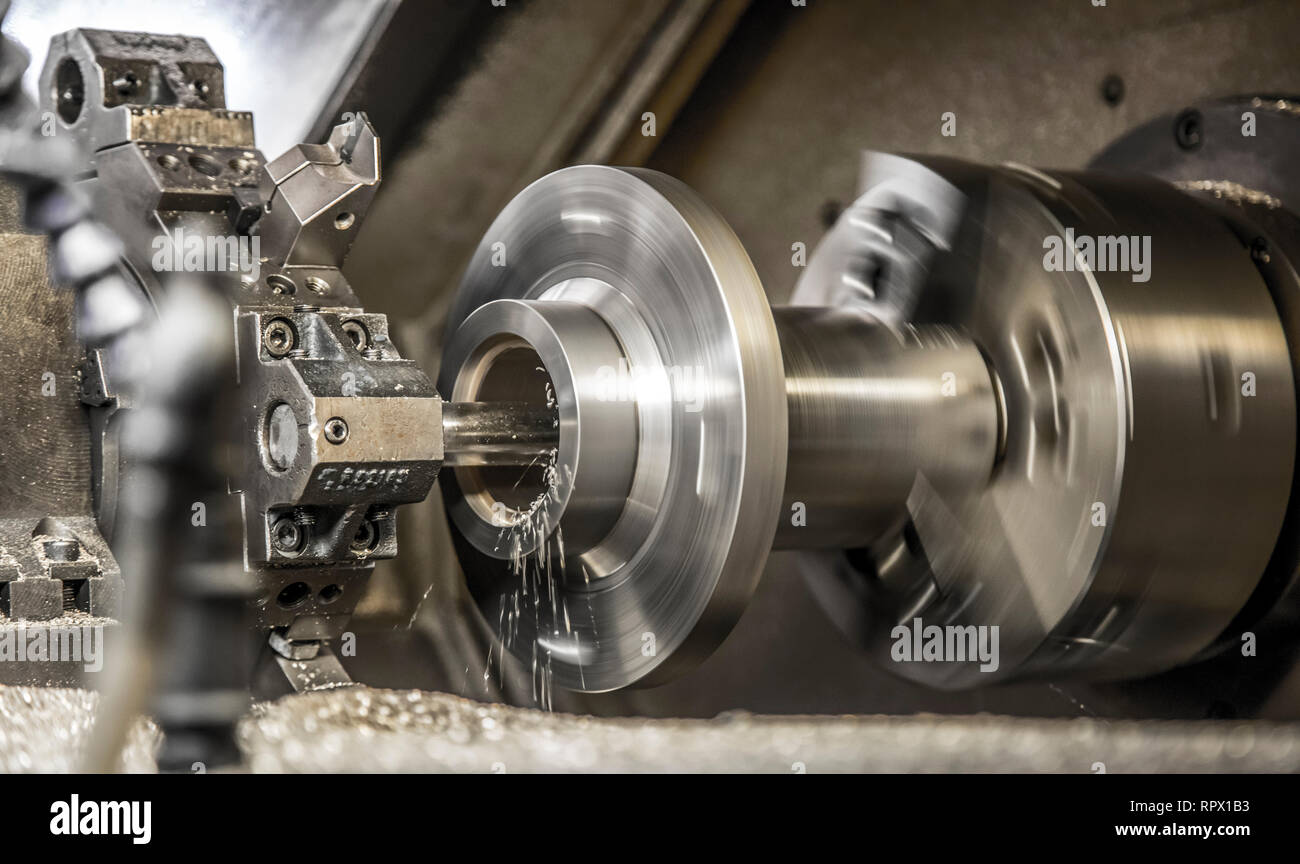 Industry lathe machine work Stock Photo - Alamy