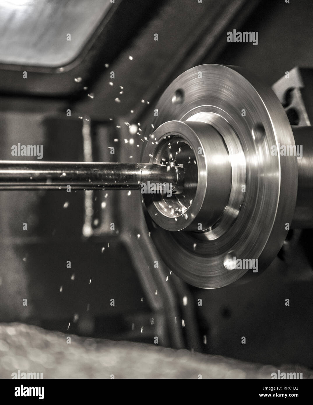 Industry lathe machine work Stock Photo - Alamy