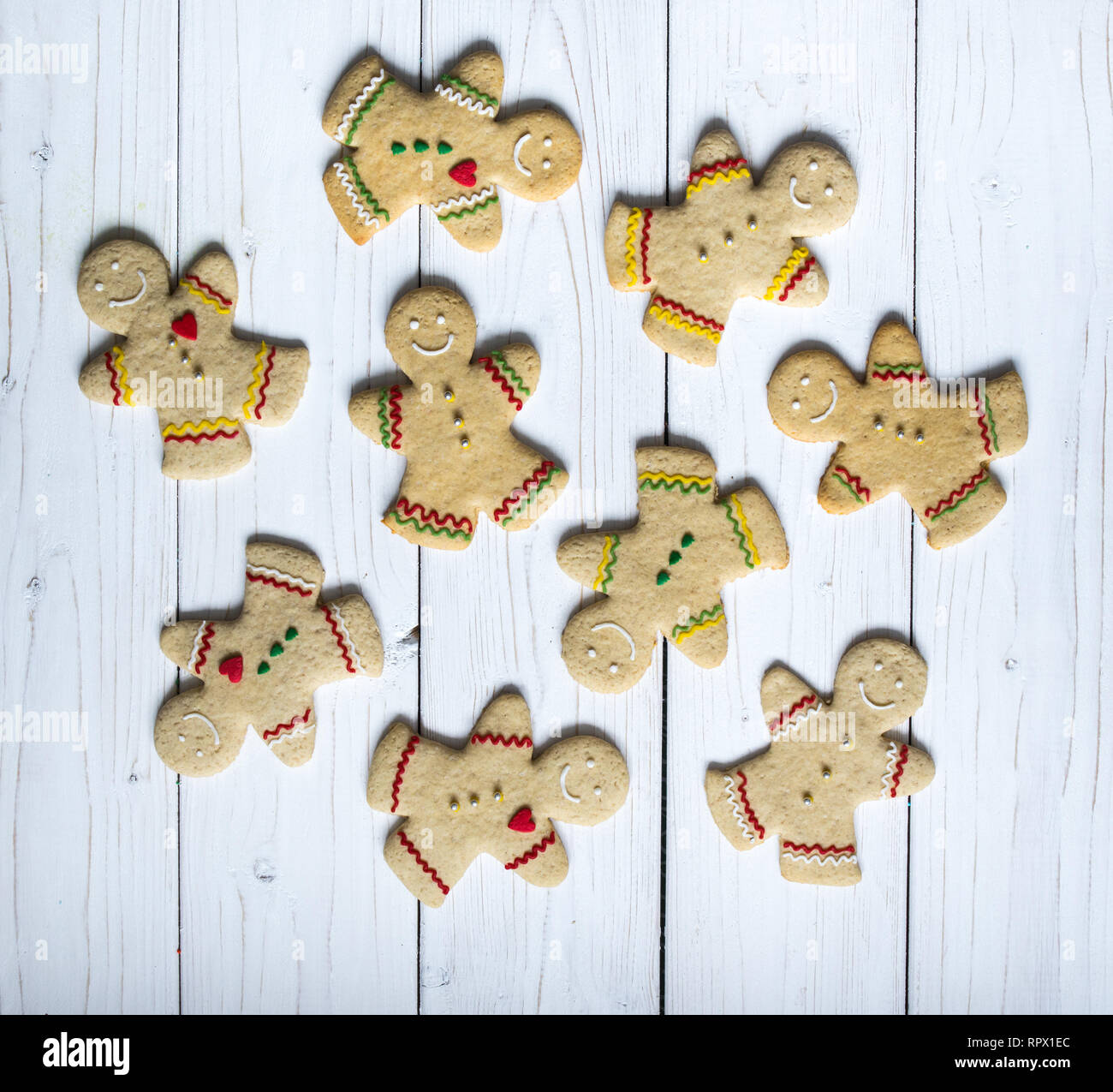Gingerbread cookie men, on the white background Stock Photo - Alamy