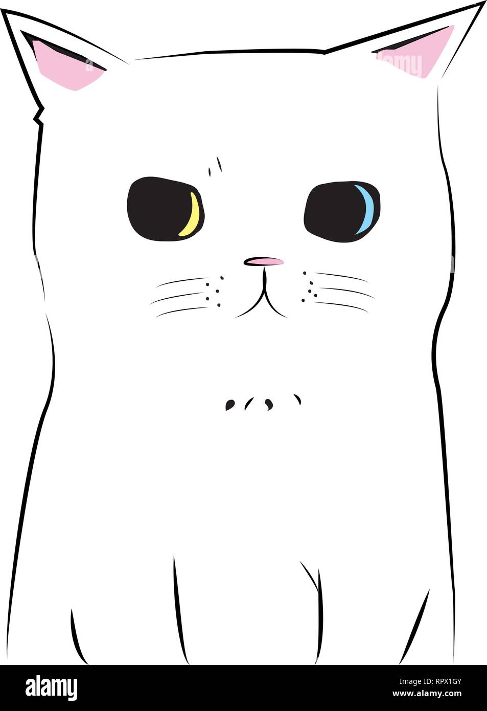 cute cat , hand drawn minimalist style vector illustration Stock Vector ...