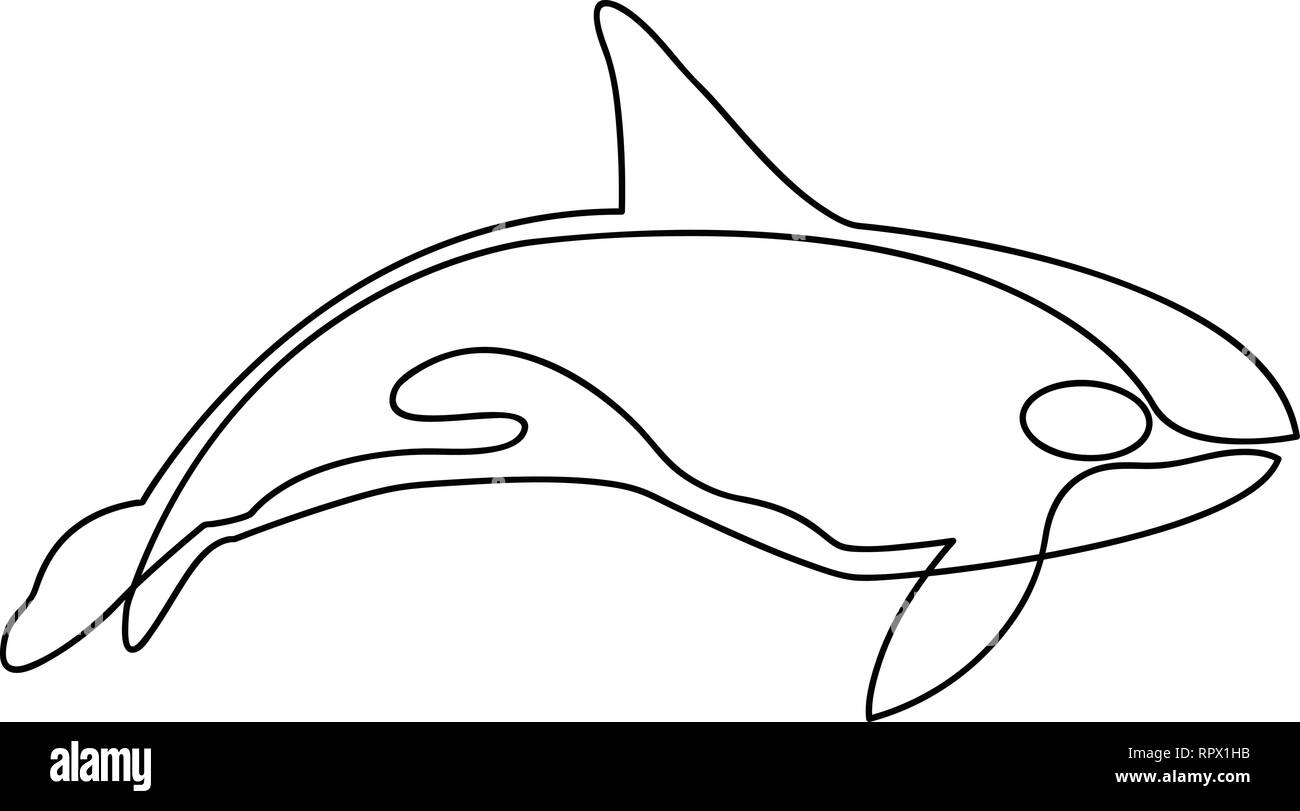 One line drawing whale Stock Vector Images - Alamy