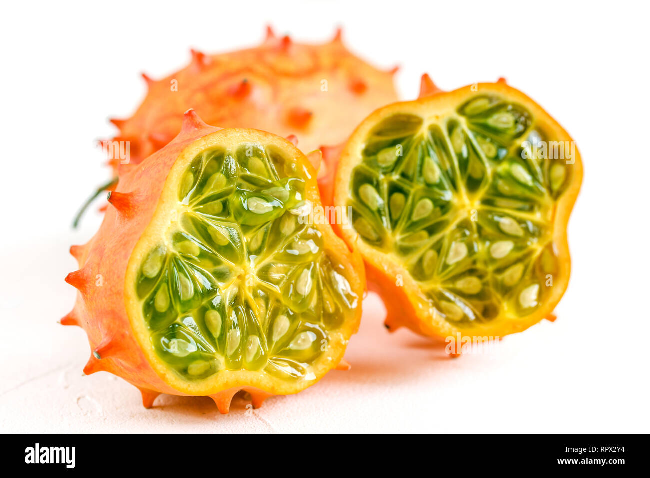 Fresh whole half kiwano hi-res stock photography and images - Alamy