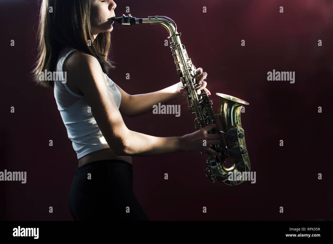 Saxophone view hi-res stock photography and images - Alamy