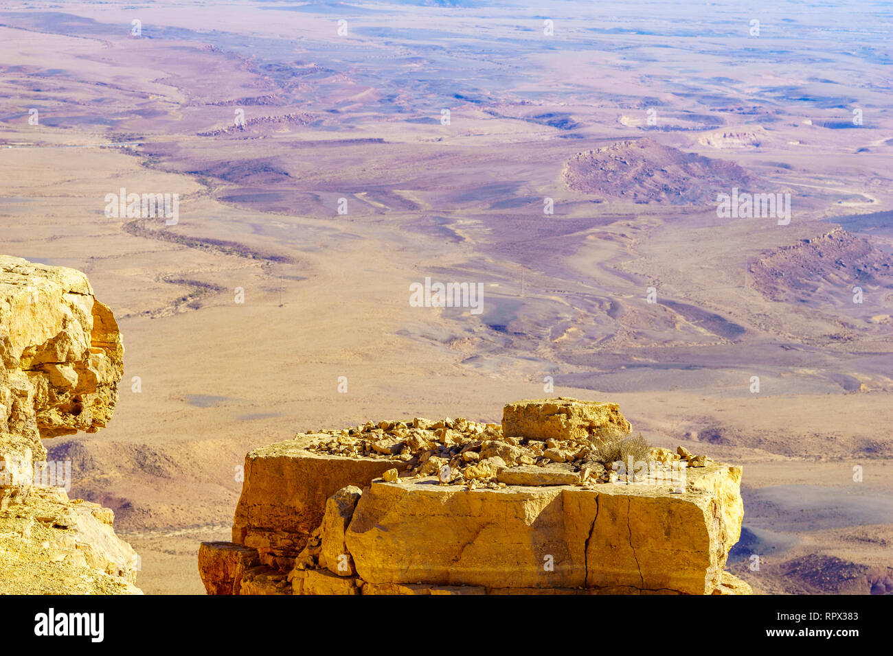 Landscape of Makhtesh (crater) Ramon, in the Negev Desert, Southern ...