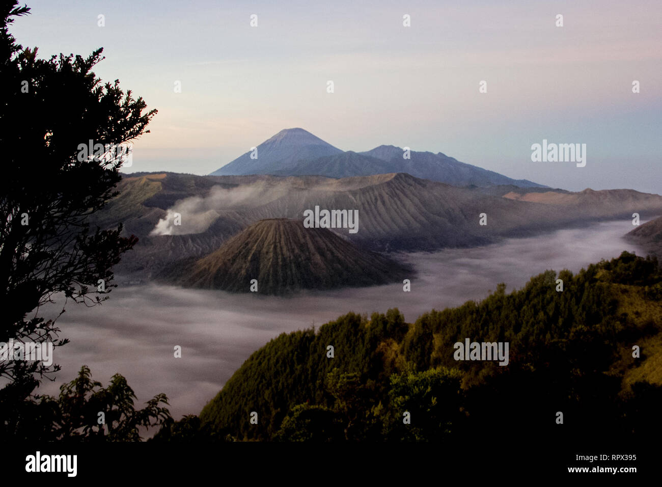 Mount Bromo at sunset, East Java, Indonesia Stock Photo - Alamy
