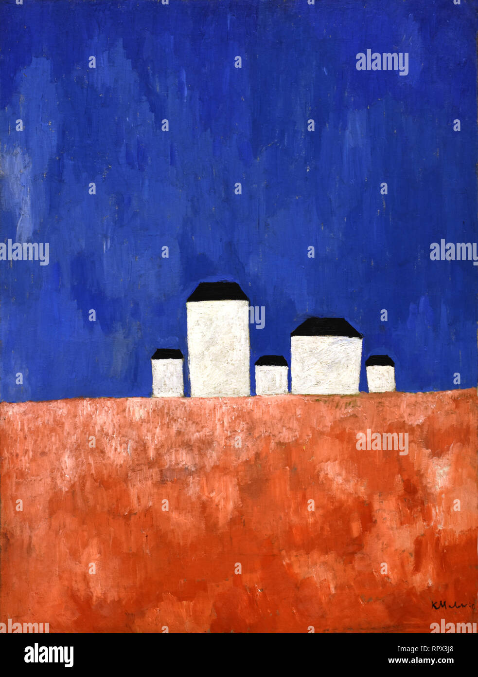 Landscape with five houses 1928 1929 kazimir malevich hi-res stock ...