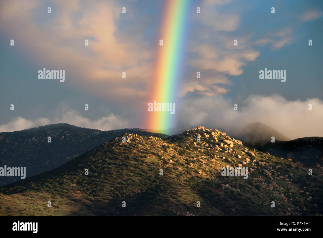Rainbow over mountains hi-res stock photography and images - Alamy