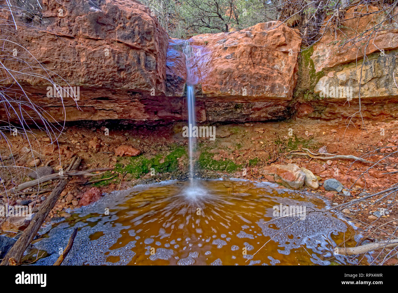 Waterfall in Wilson Canyon, Sedona, Arizona, United States Stock Photo ...
