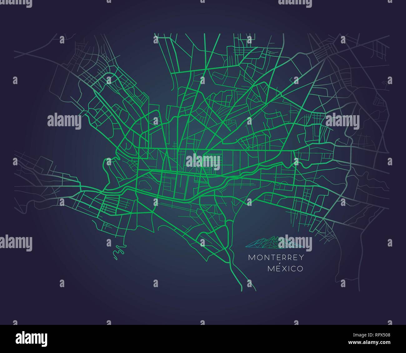 Monterrey Mexico Map High Resolution Stock Photography and Images - Alamy