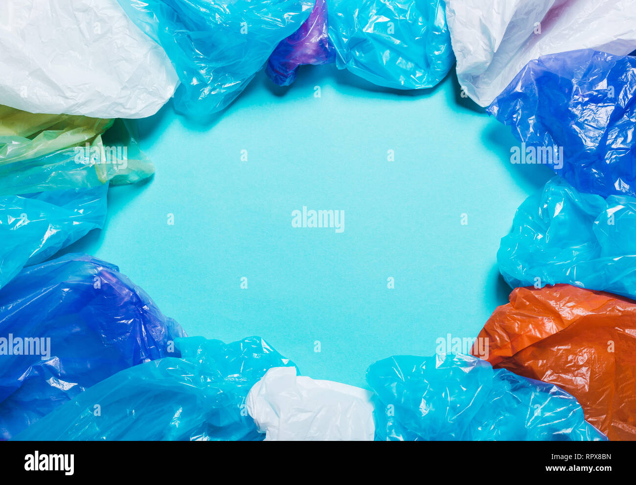 Background of plastic bags. The concept of using environmentally ...