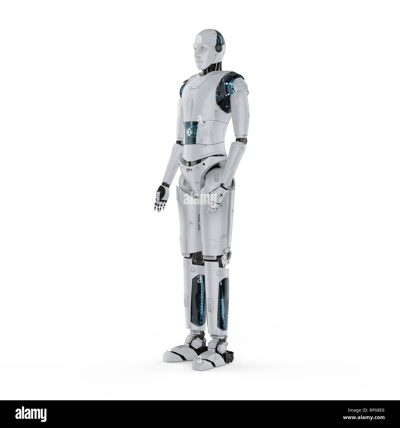 3d rendering humanoid robot full body on white background Stock Photo ...