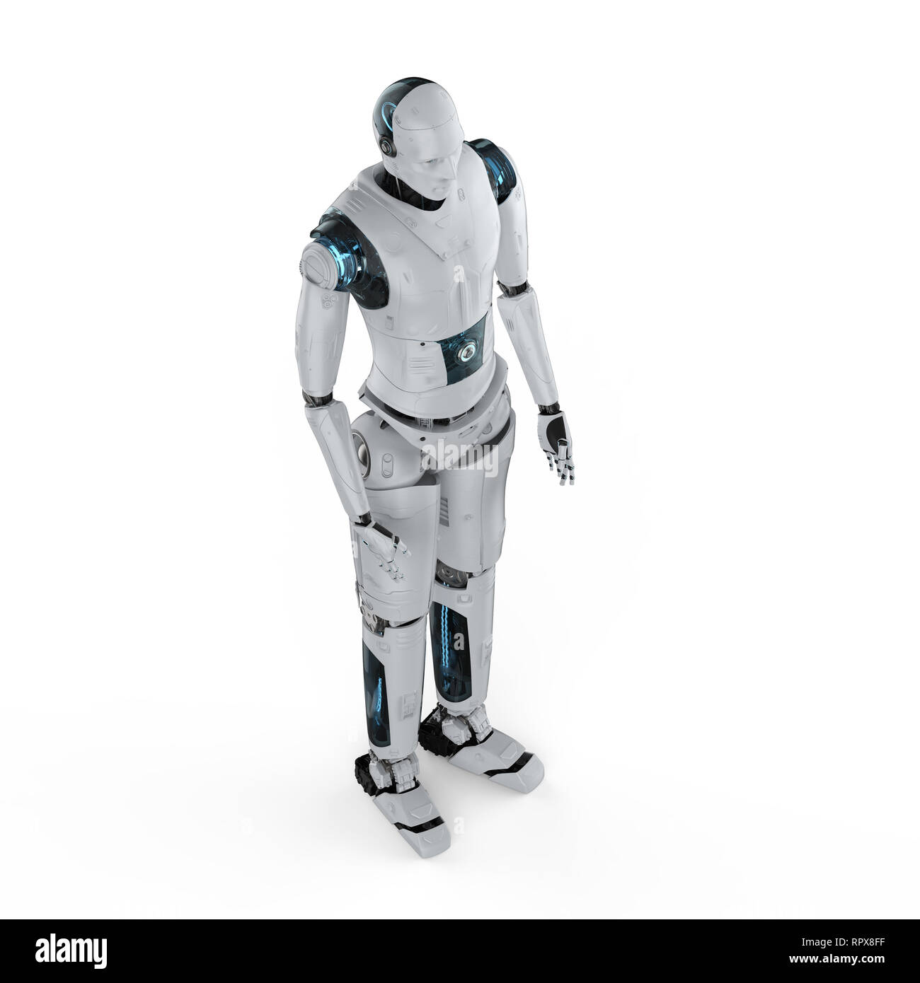 3d rendering humanoid robot full body on white background Stock Photo ...