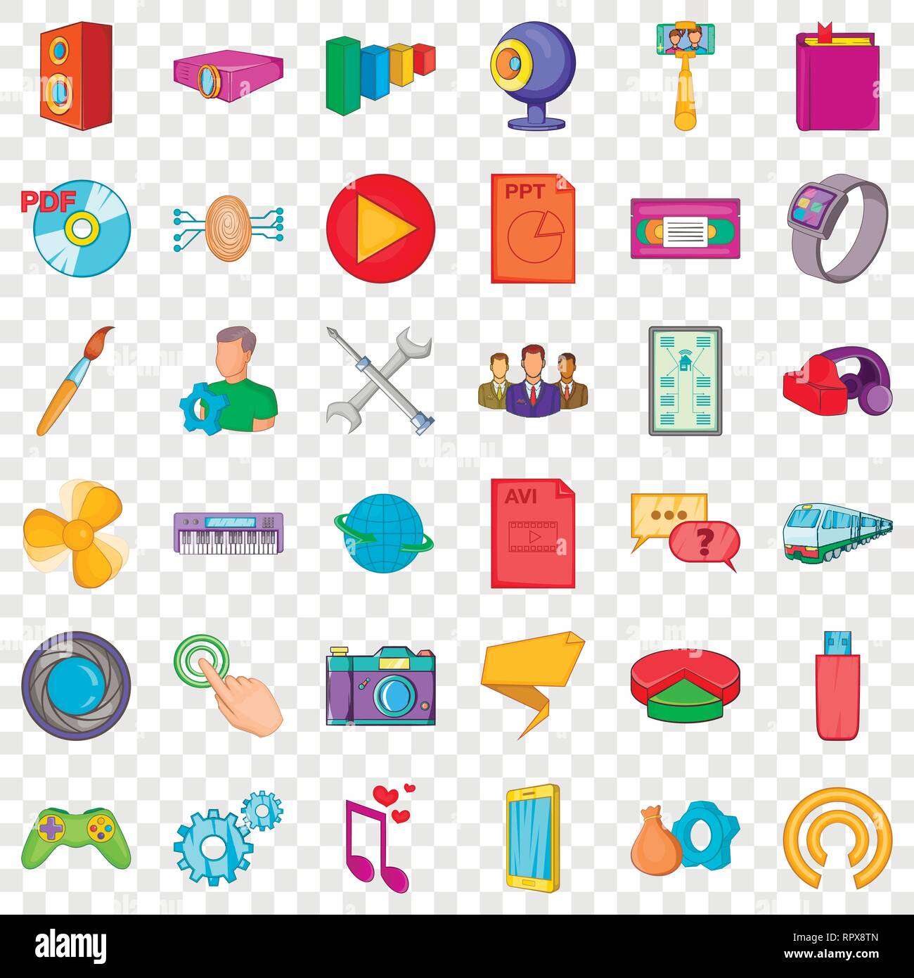 Smart application icons set, cartoon style Stock Vector Image & Art - Alamy