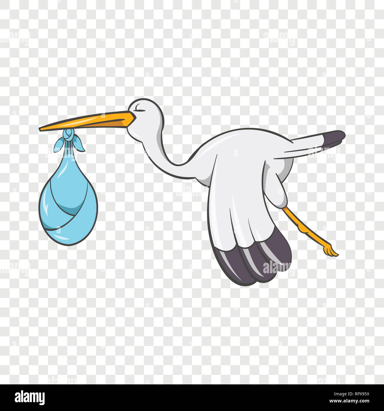 Stork with baby icon, cartoon style Stock Vector Image & Art - Alamy