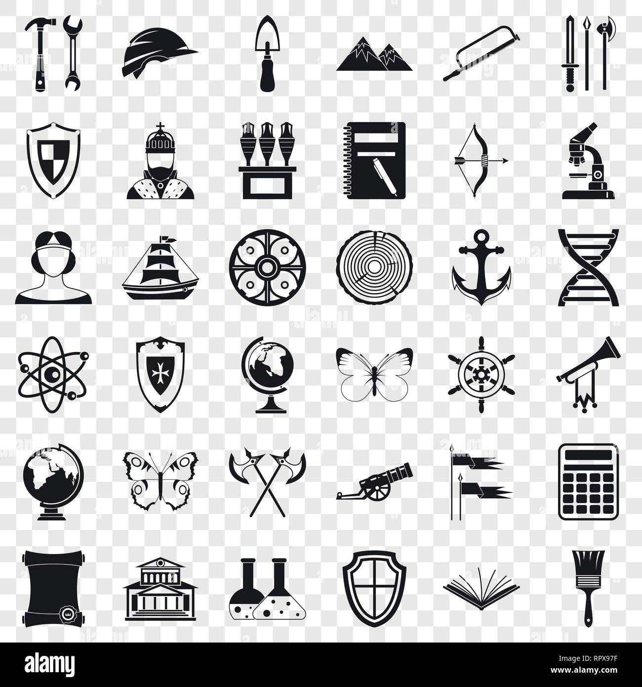 Ancient thing icons set, simple style Stock Vector Image & Art - Alamy