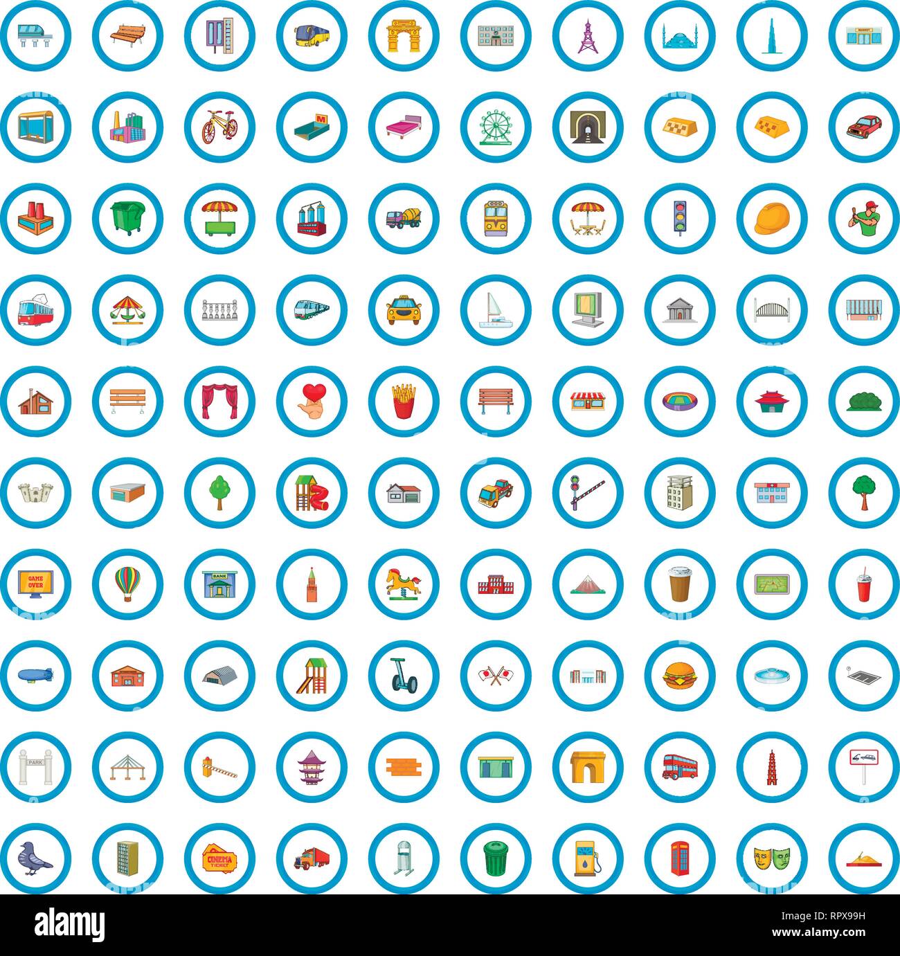 100 capital icons set, cartoon style Stock Vector Image & Art - Alamy