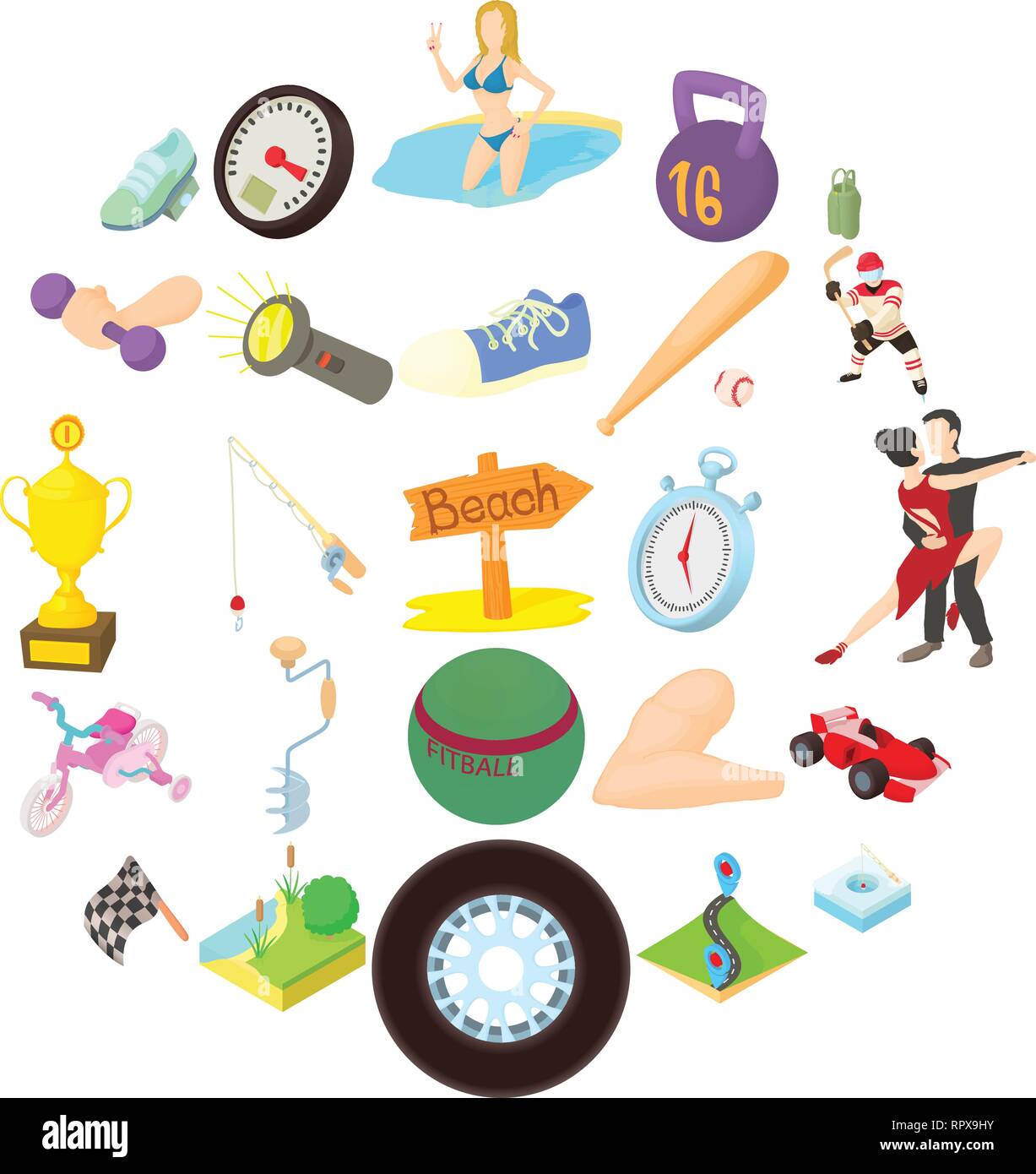 Race icons set, cartoon style Stock Vector Image & Art - Alamy