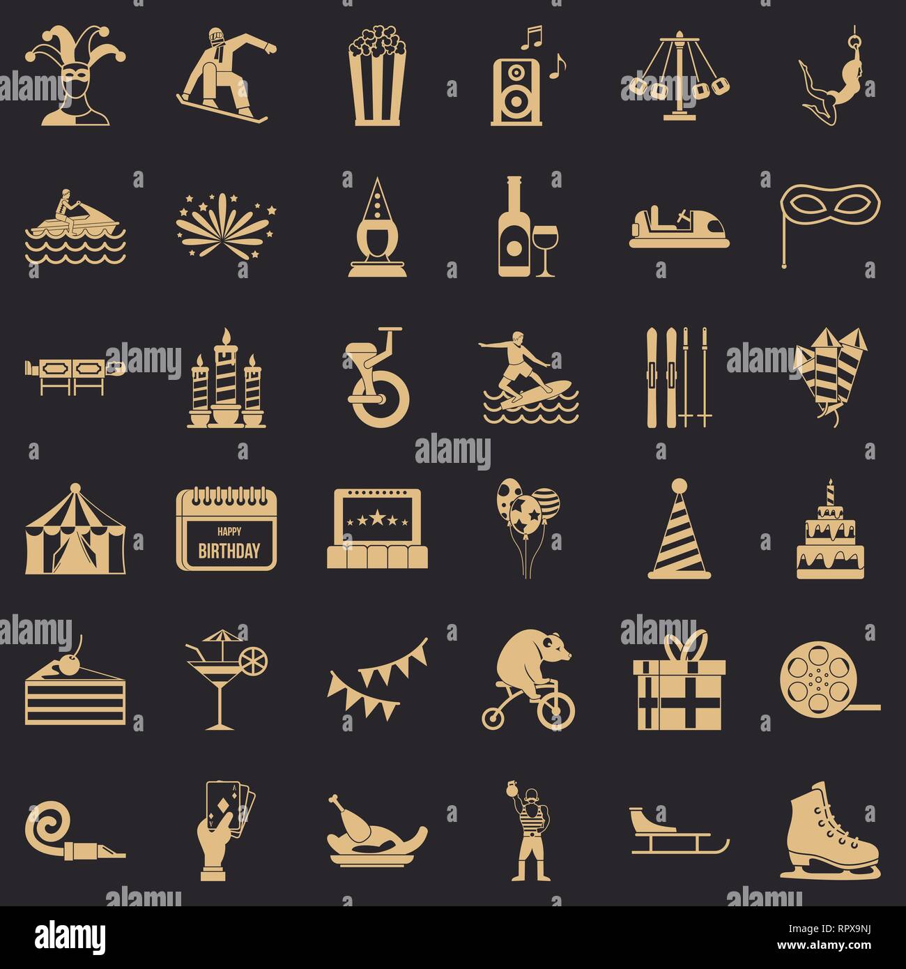Circus icons set, simple style Stock Vector Image & Art - Alamy