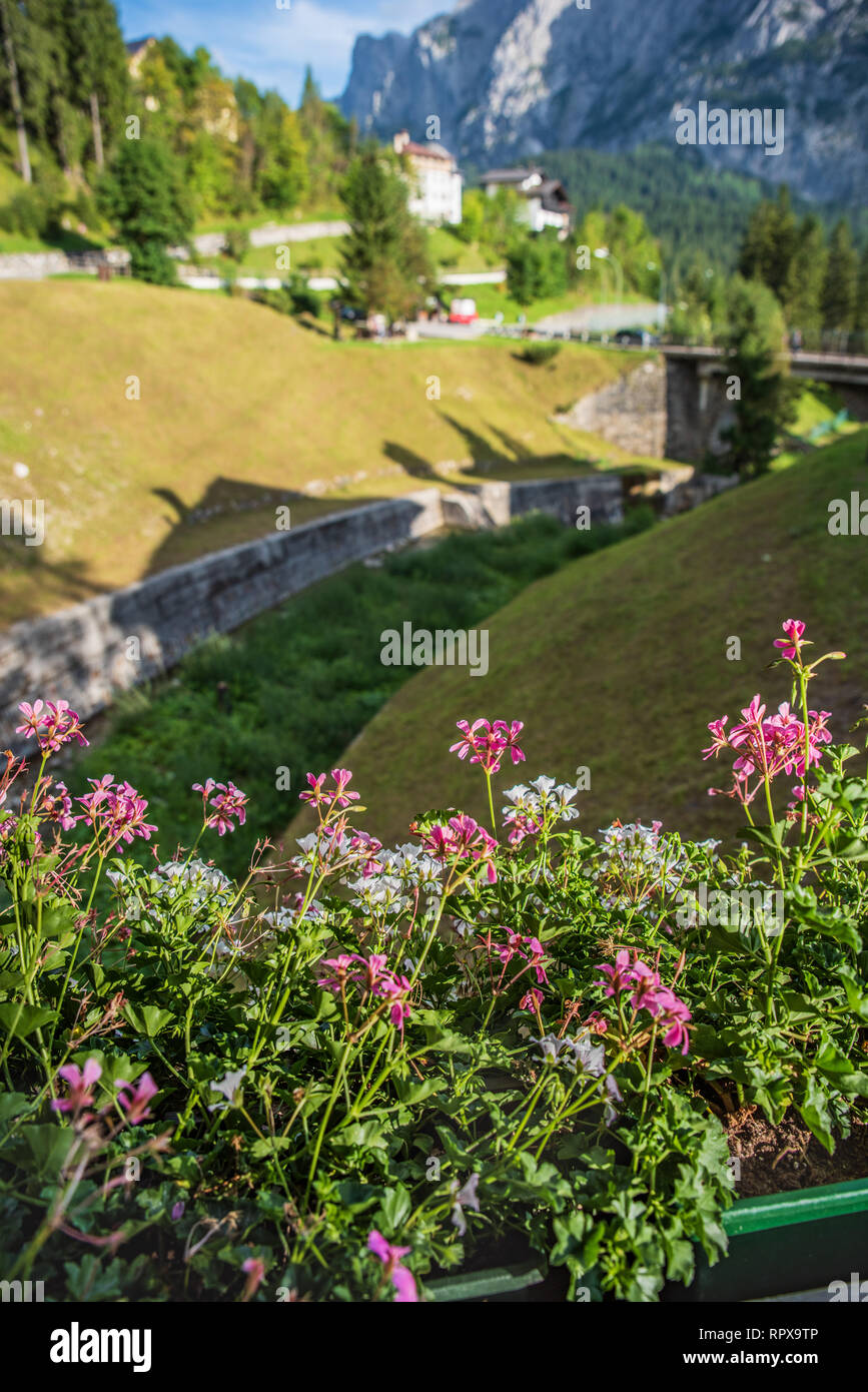 Along the streets of the ancient village of Sappada. Friuli Stock Photo ...
