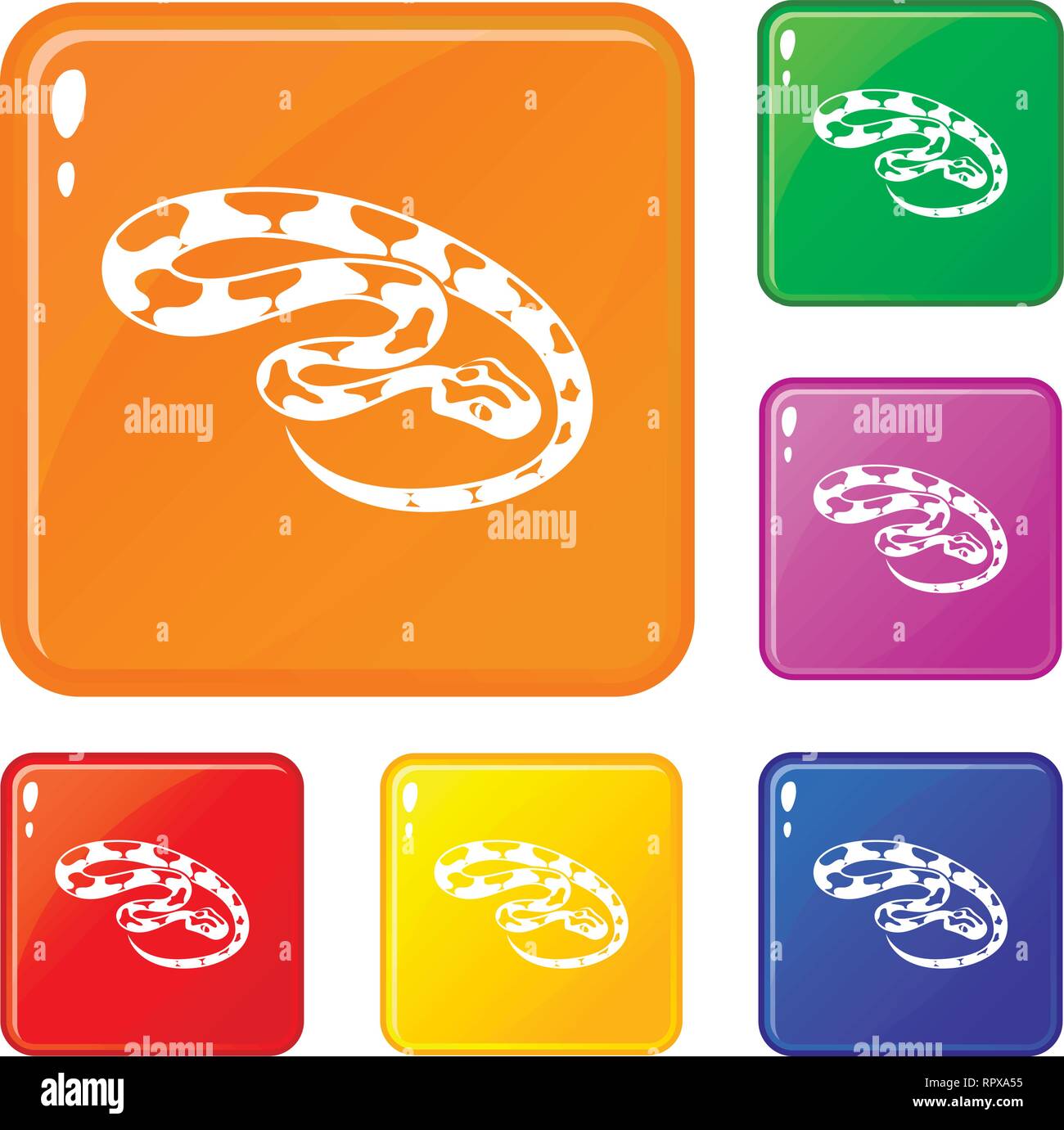 King snake icons set vector color Stock Vector Image & Art - Alamy