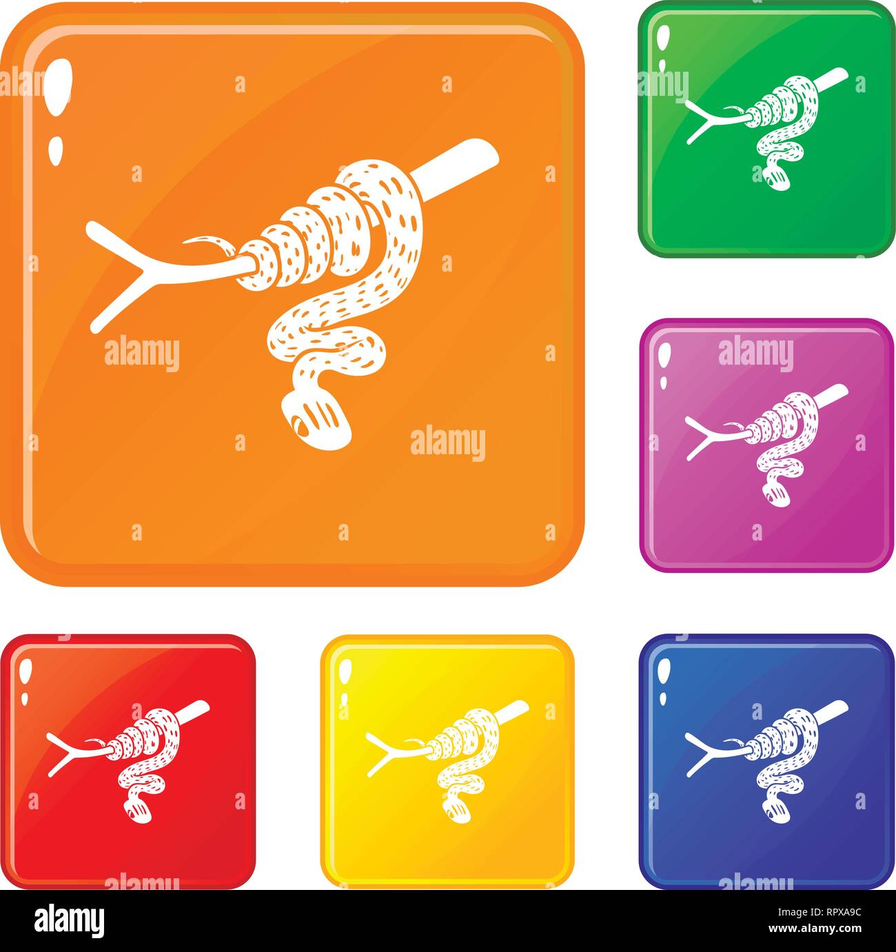 Tree snake icons set vector color Stock Vector Image & Art - Alamy