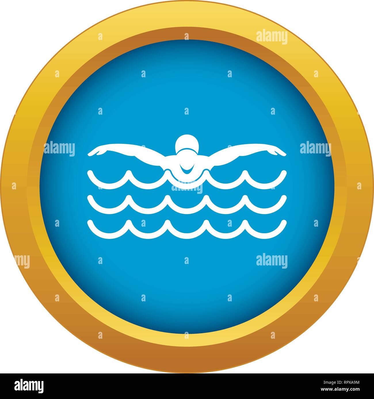 Butterfly swimmer icon blue vector isolated Stock Vector Image & Art ...