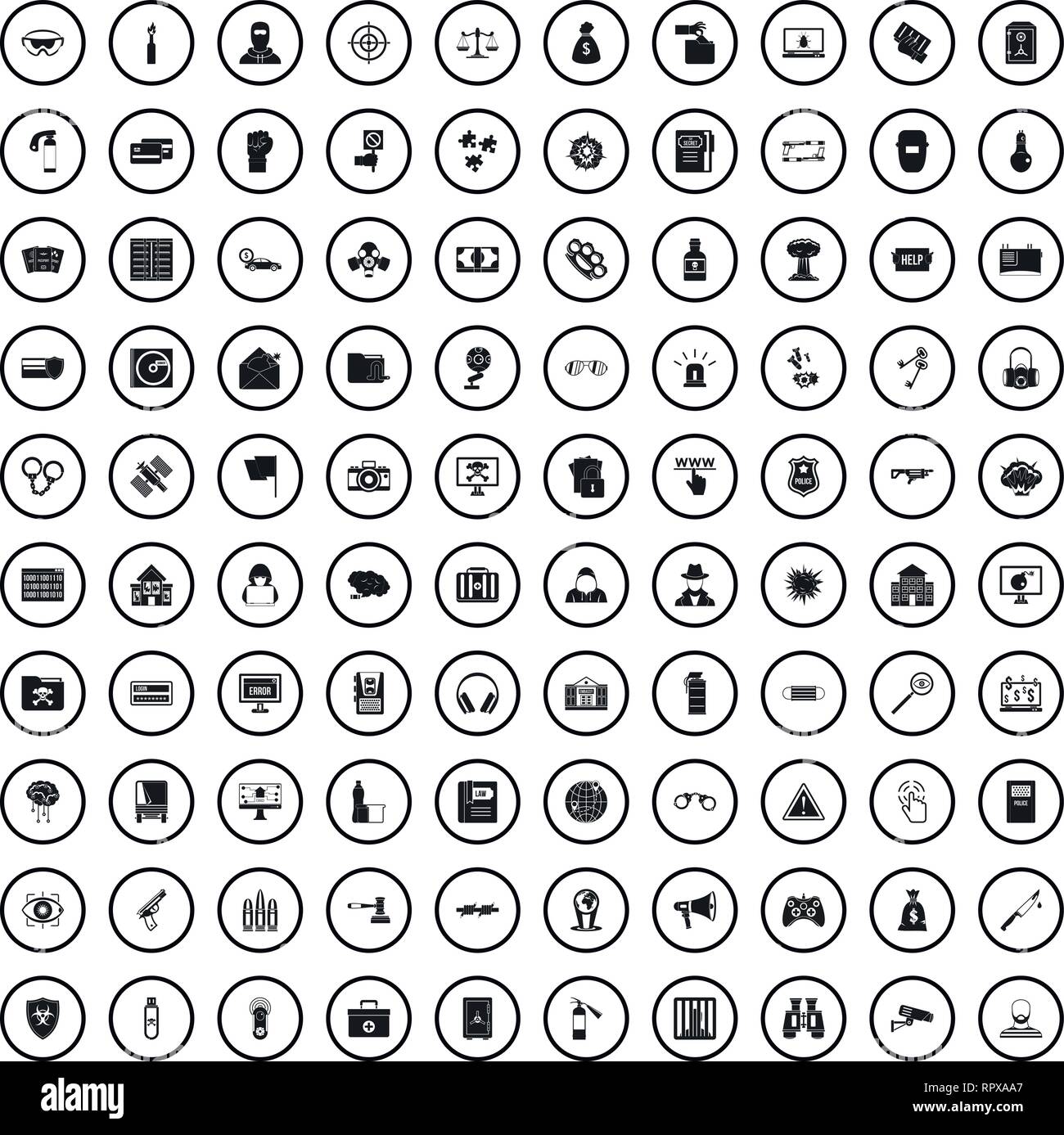 100 hacking icons set, simple style Stock Vector Image & Art - Alamy