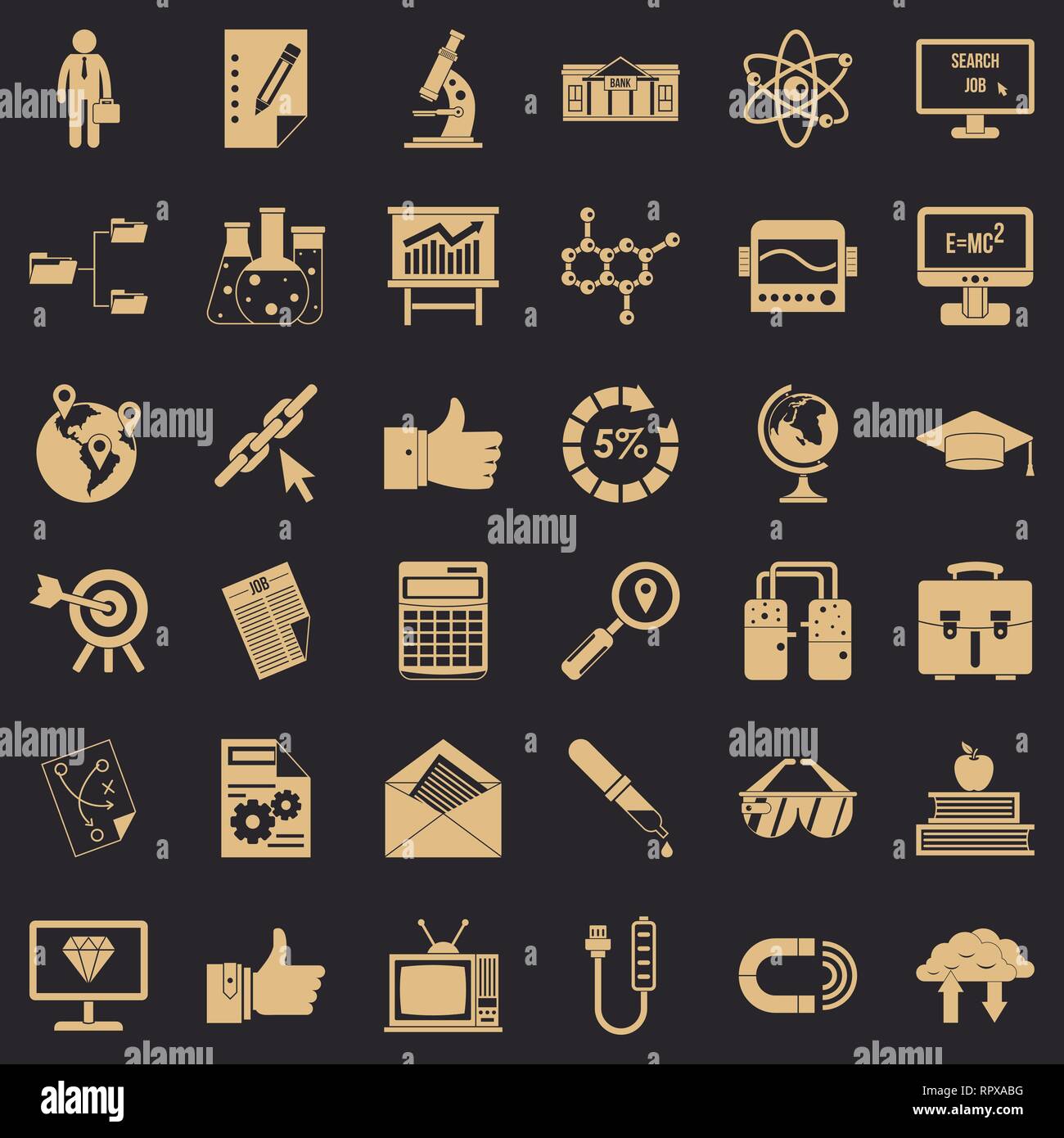 Analysis icons set, simple style Stock Vector Image & Art - Alamy