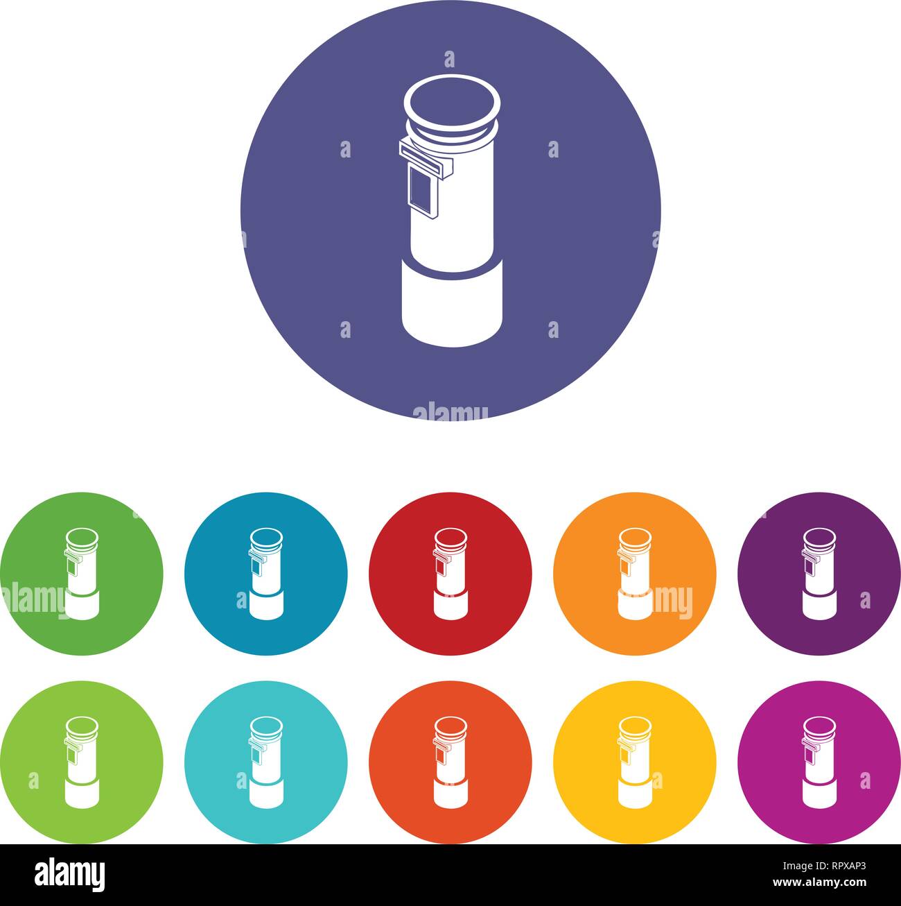 Postal pillar icons set vector color Stock Vector Image & Art - Alamy