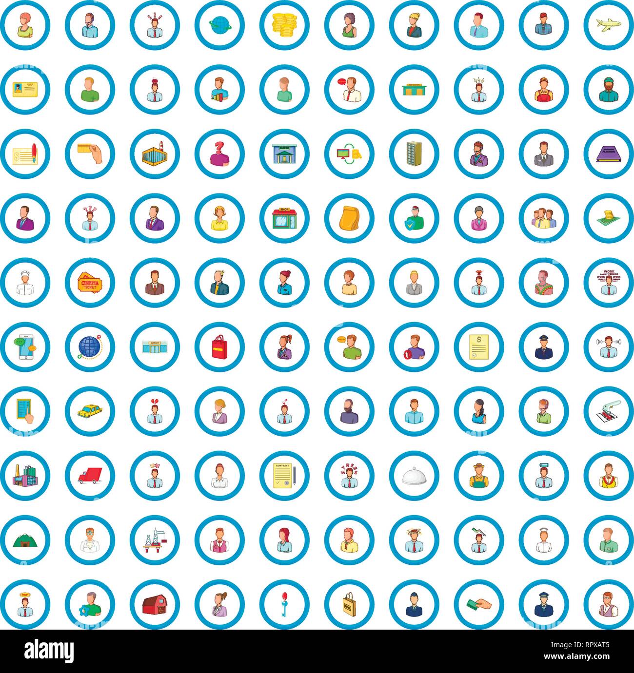 100 career icons set, cartoon style Stock Vector Image & Art - Alamy