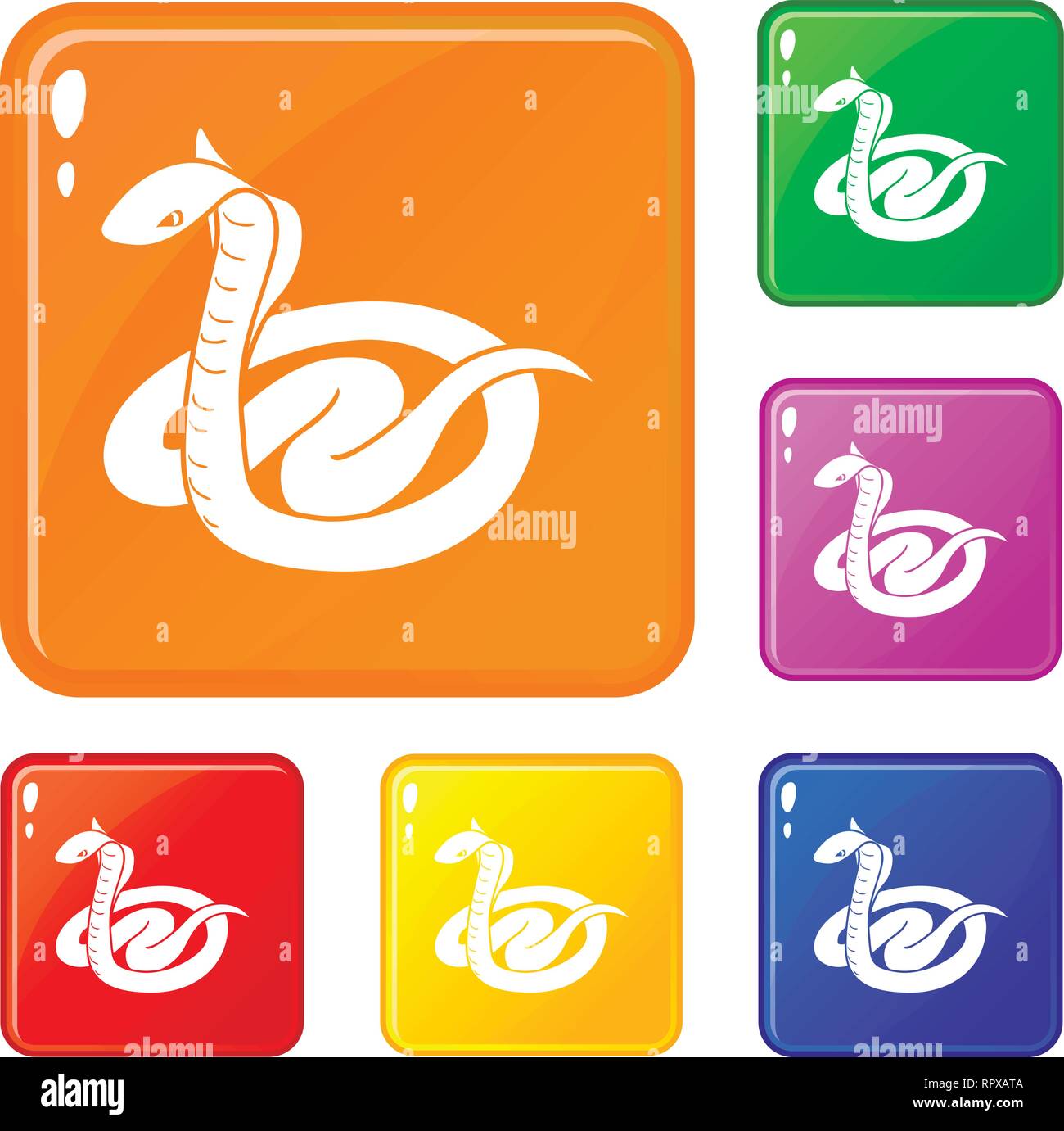 King cobra icons set vector color Stock Vector Image & Art - Alamy