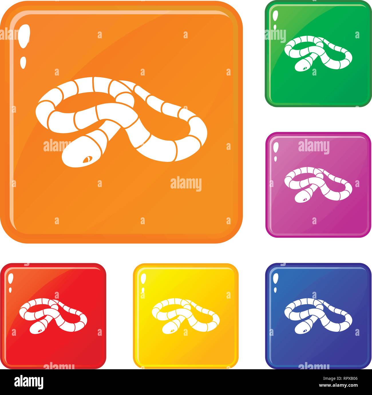 Red milk snake icons set vector color Stock Vector Image & Art - Alamy