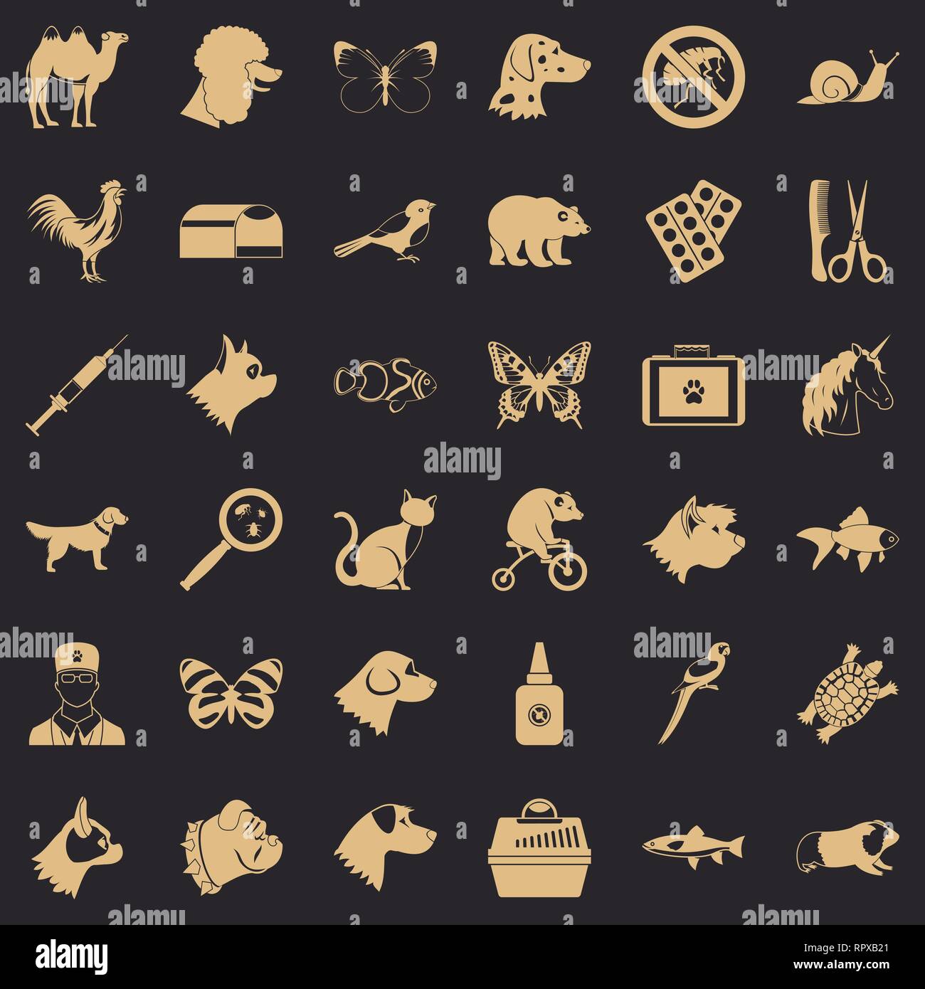 Animal icons set, simple style Stock Vector Image & Art - Alamy