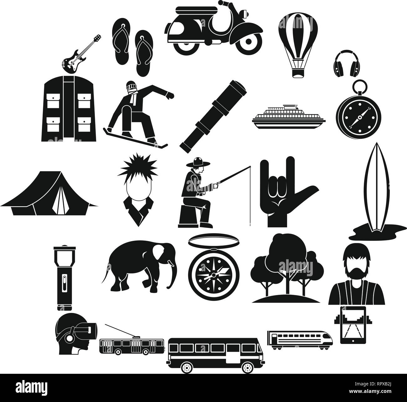 Campfire icons set, simple style Stock Vector Image & Art - Alamy