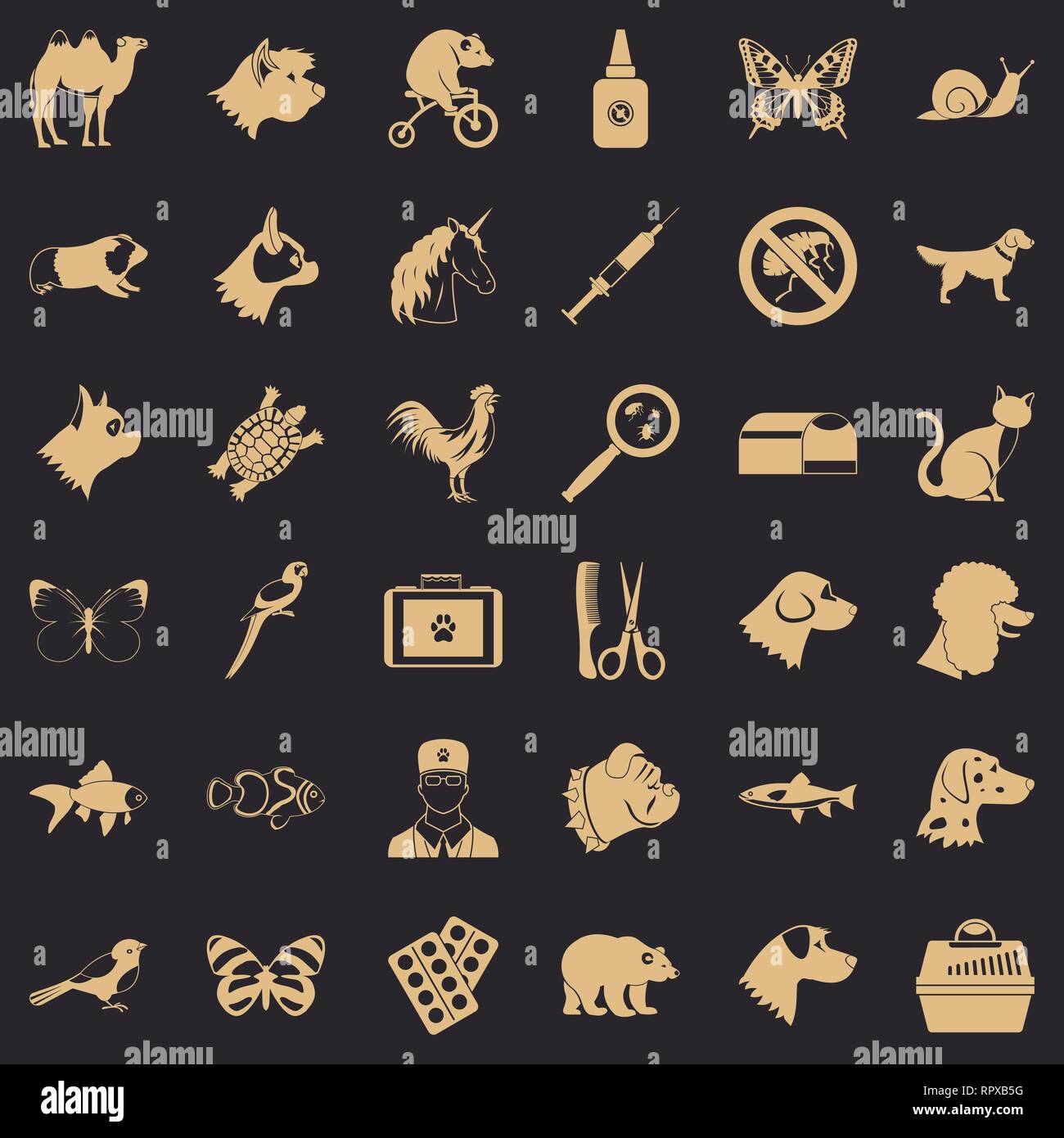 Veterinarian icons set, simple style Stock Vector Image & Art - Alamy