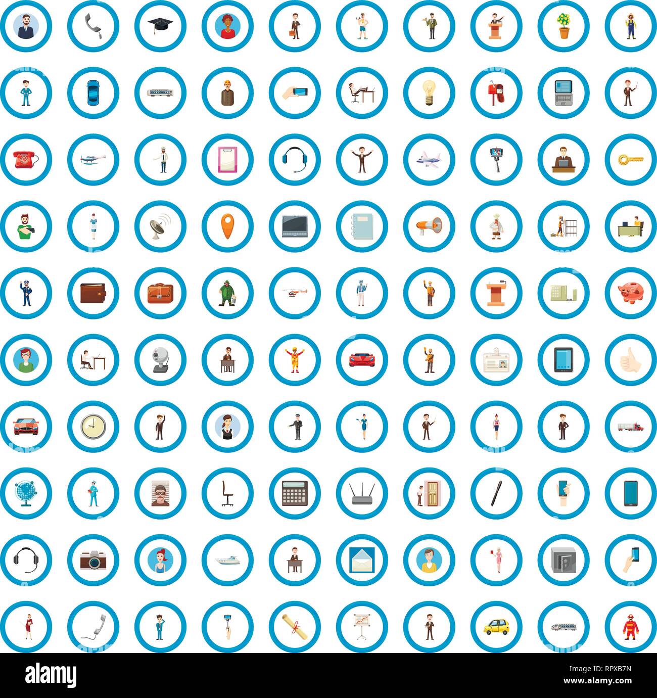 100 career icons set, cartoon style Stock Vector Image & Art - Alamy