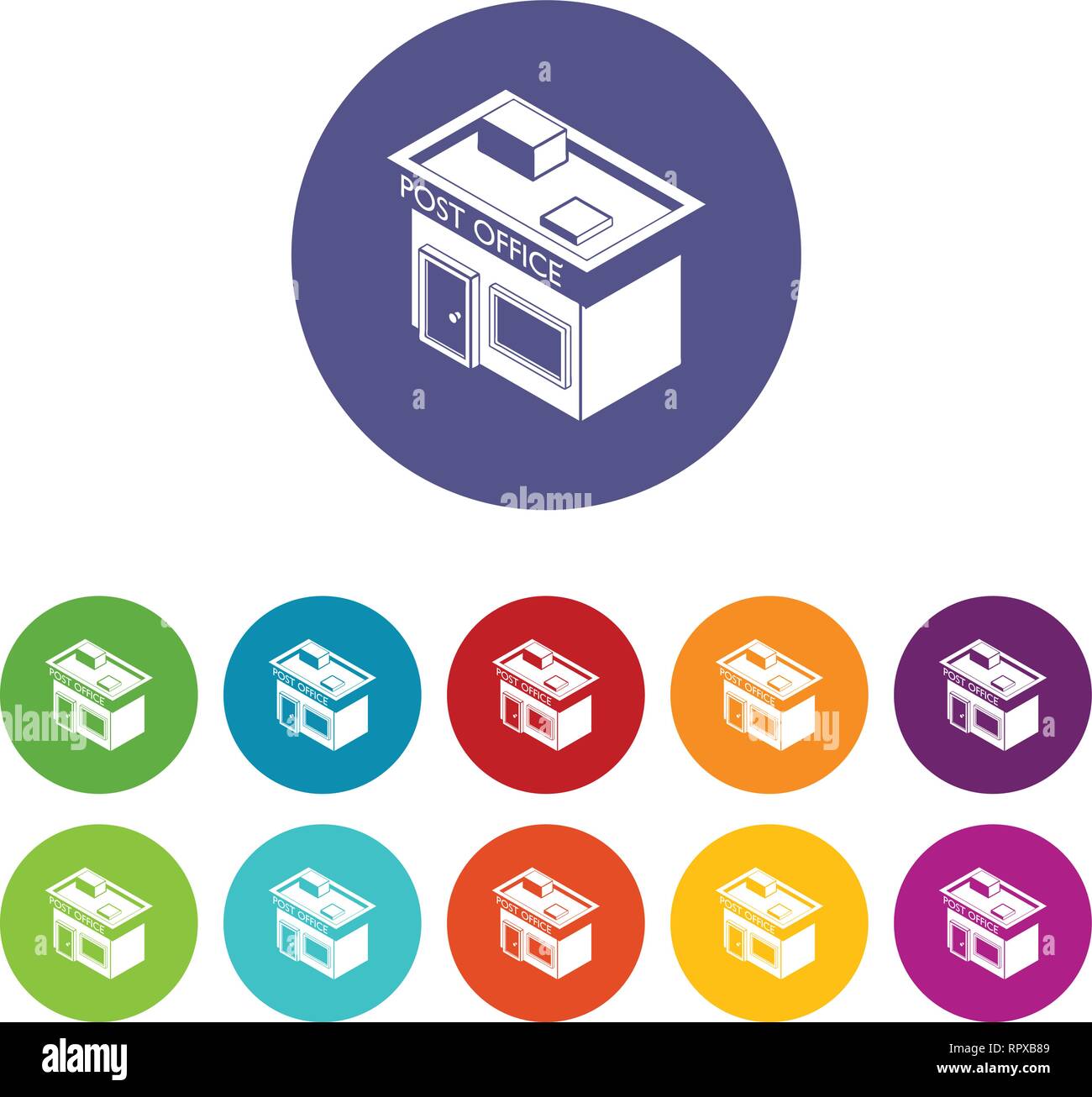 Post office icons set vector color Stock Vector Image & Art - Alamy