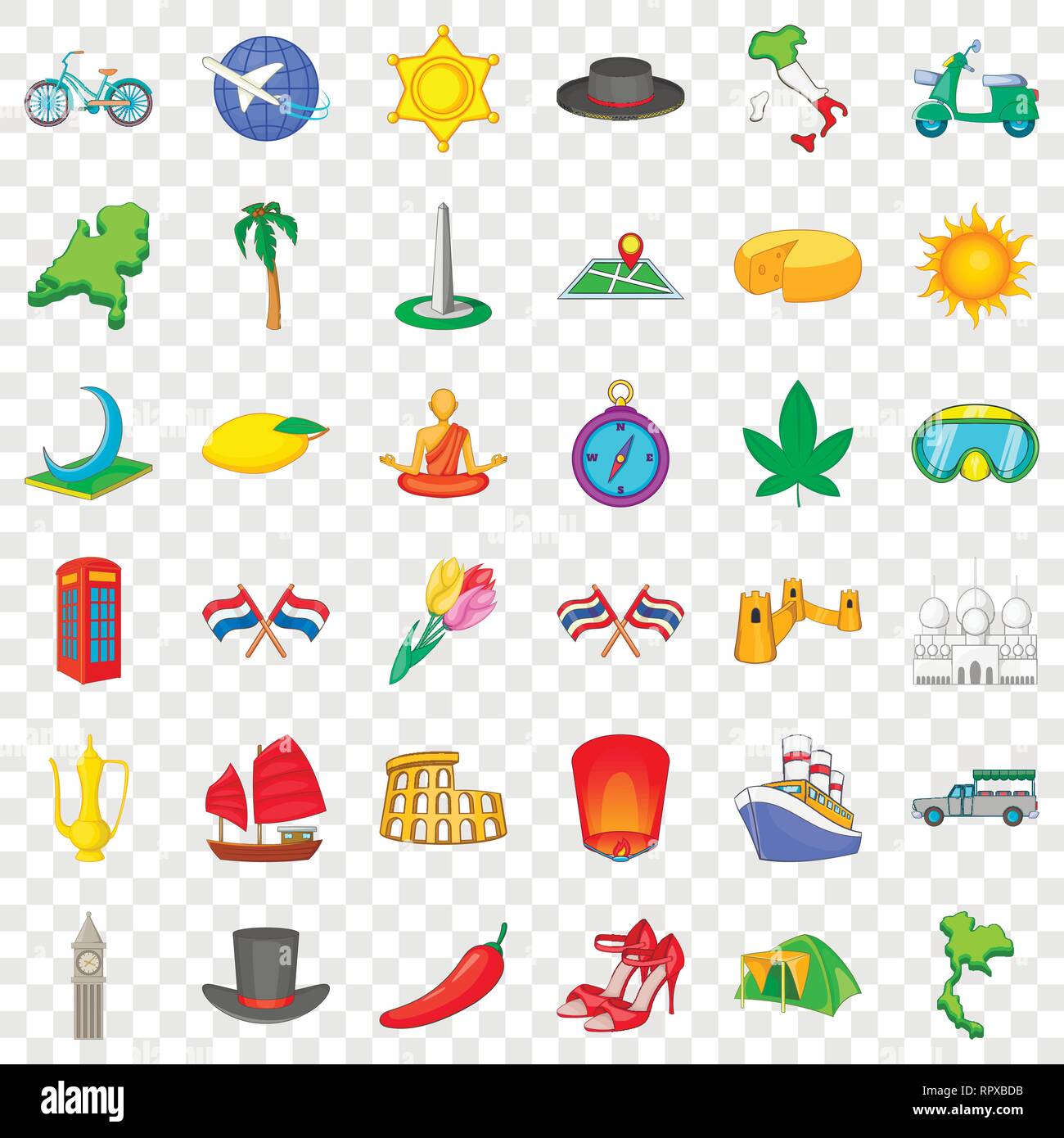 Around the world icons set, cartoon style Stock Vector Image & Art - Alamy