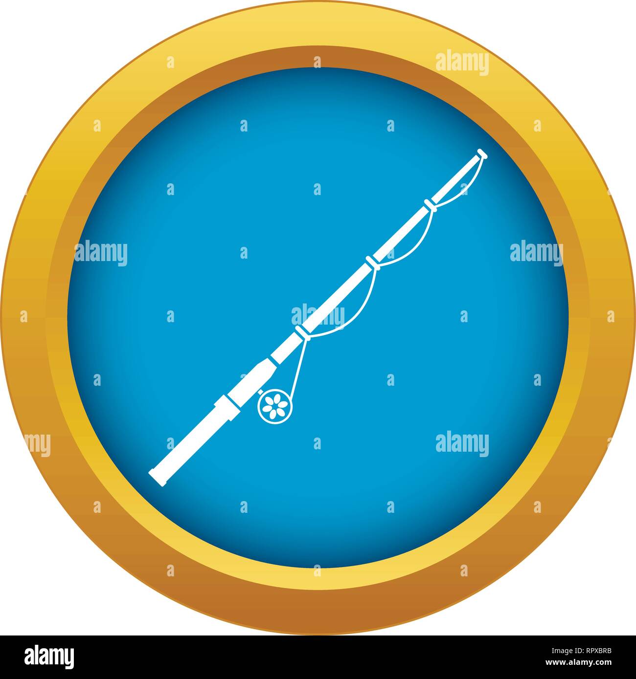 Rod and reel icon blue vector isolated Stock Vector Image & Art - Alamy